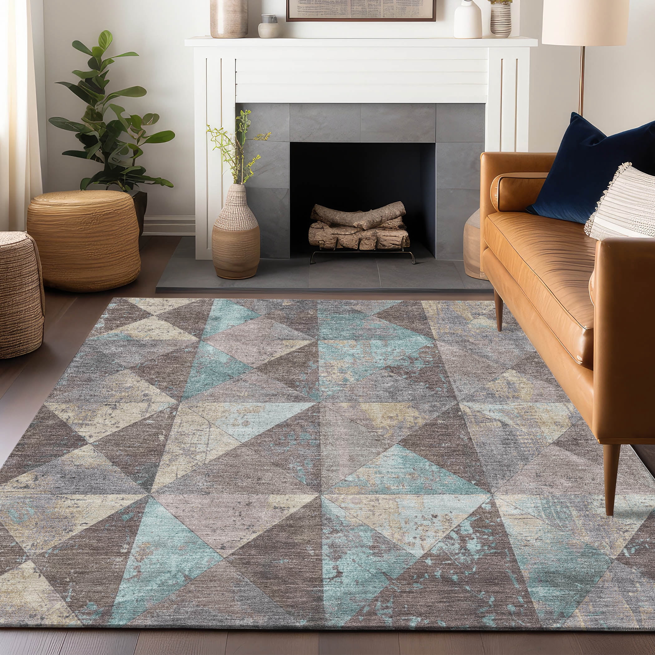 Addison Rugs Chantille Indoor/Outdoor Transitional Geometric Mocha ...