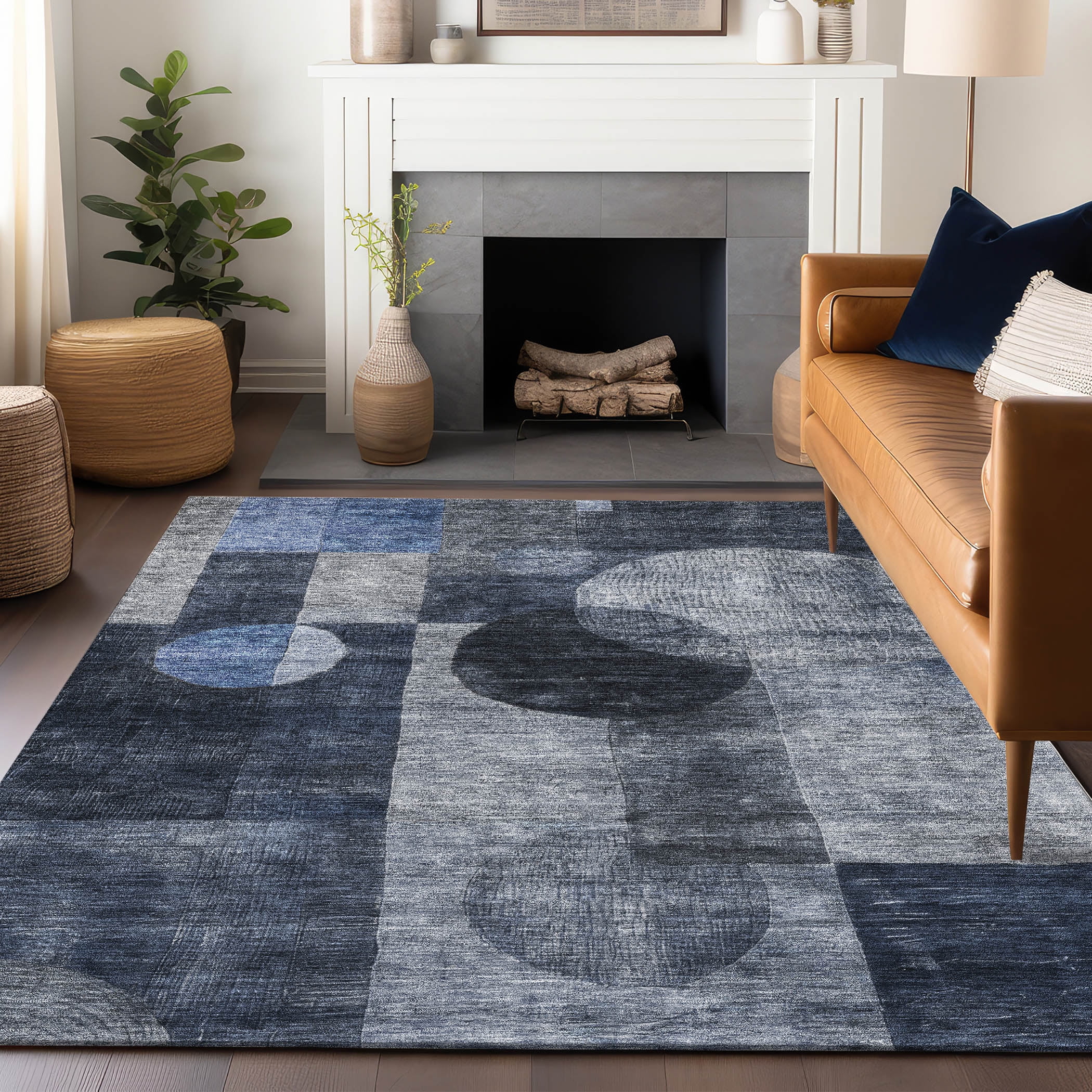 Addison Rugs Chantille Indoor/Outdoor Transitional Geometric Navy ...
