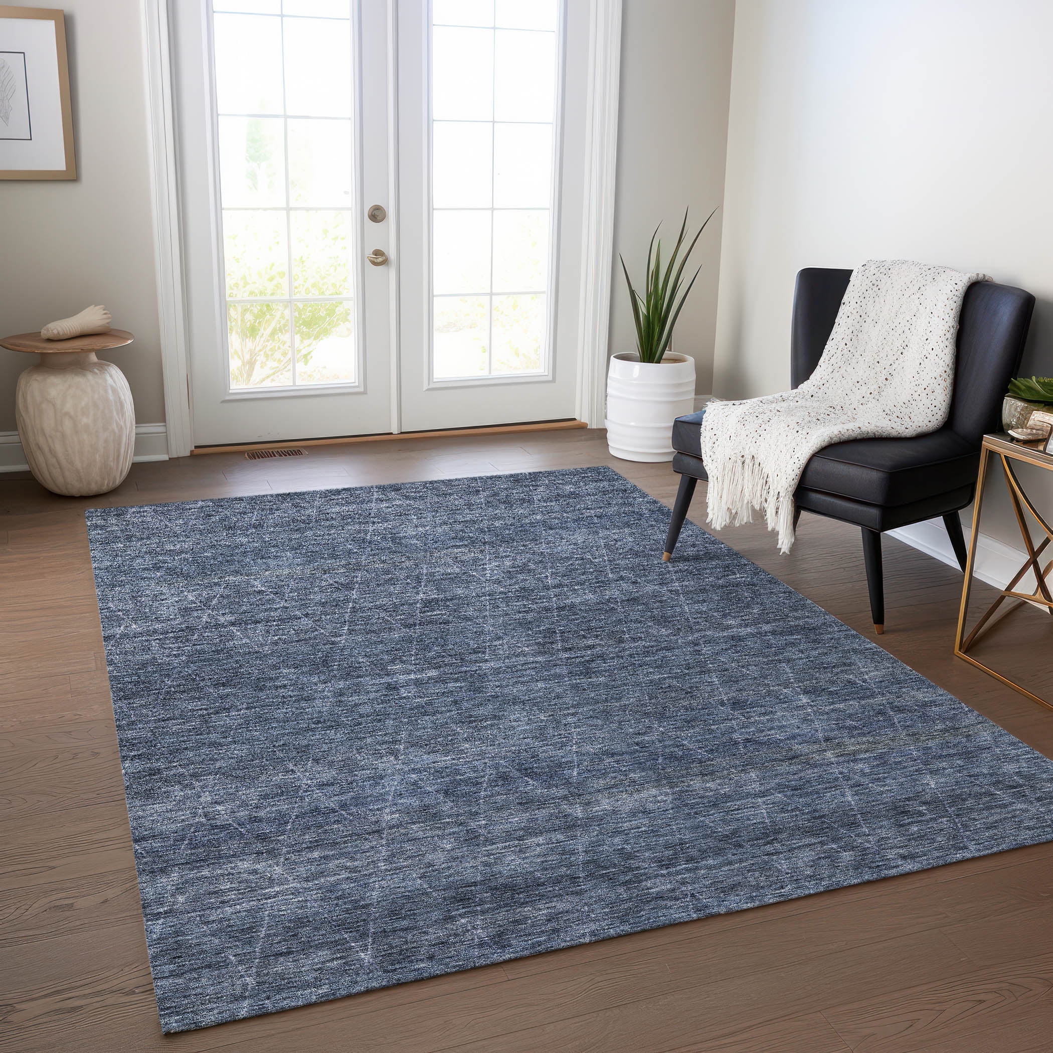 Addison Rugs Chantille Indoor/Outdoor Transitional Geometric Navy ...