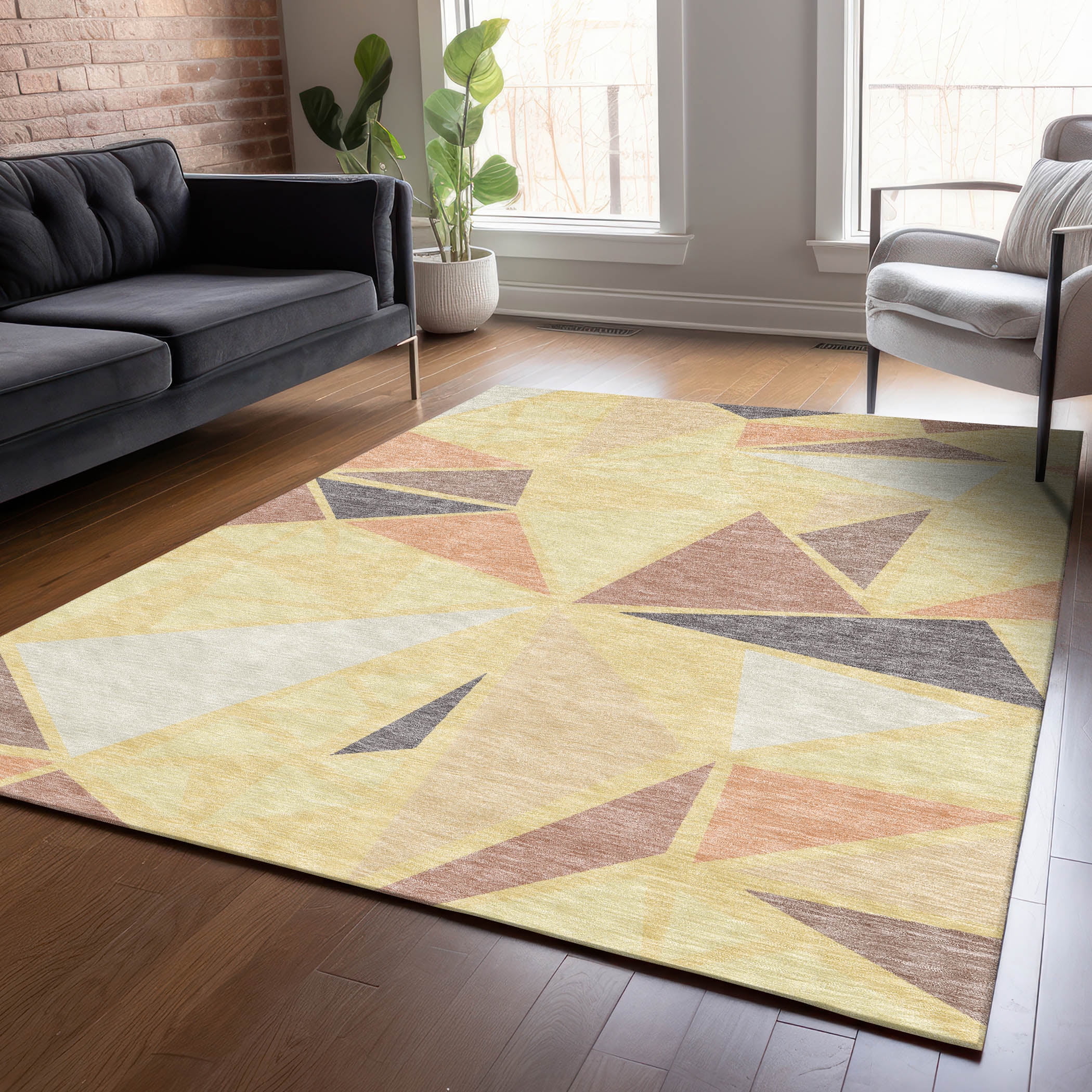 Addison Rugs Chantille Indoor/Outdoor Transitional Geometric Wheat ...