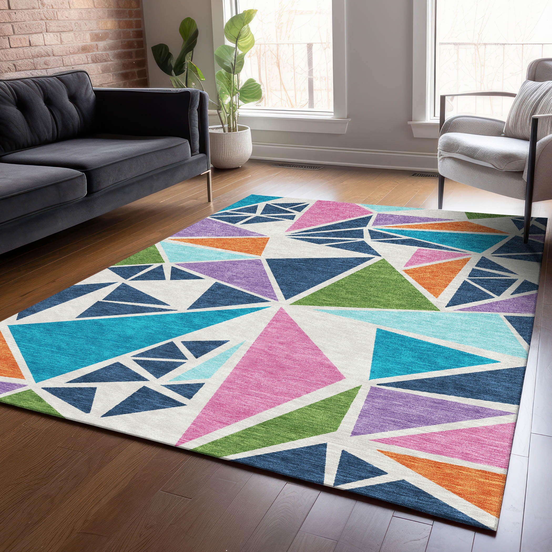 Addison Rugs Chantille Indoor/Outdoor Transitional Geometric White ...