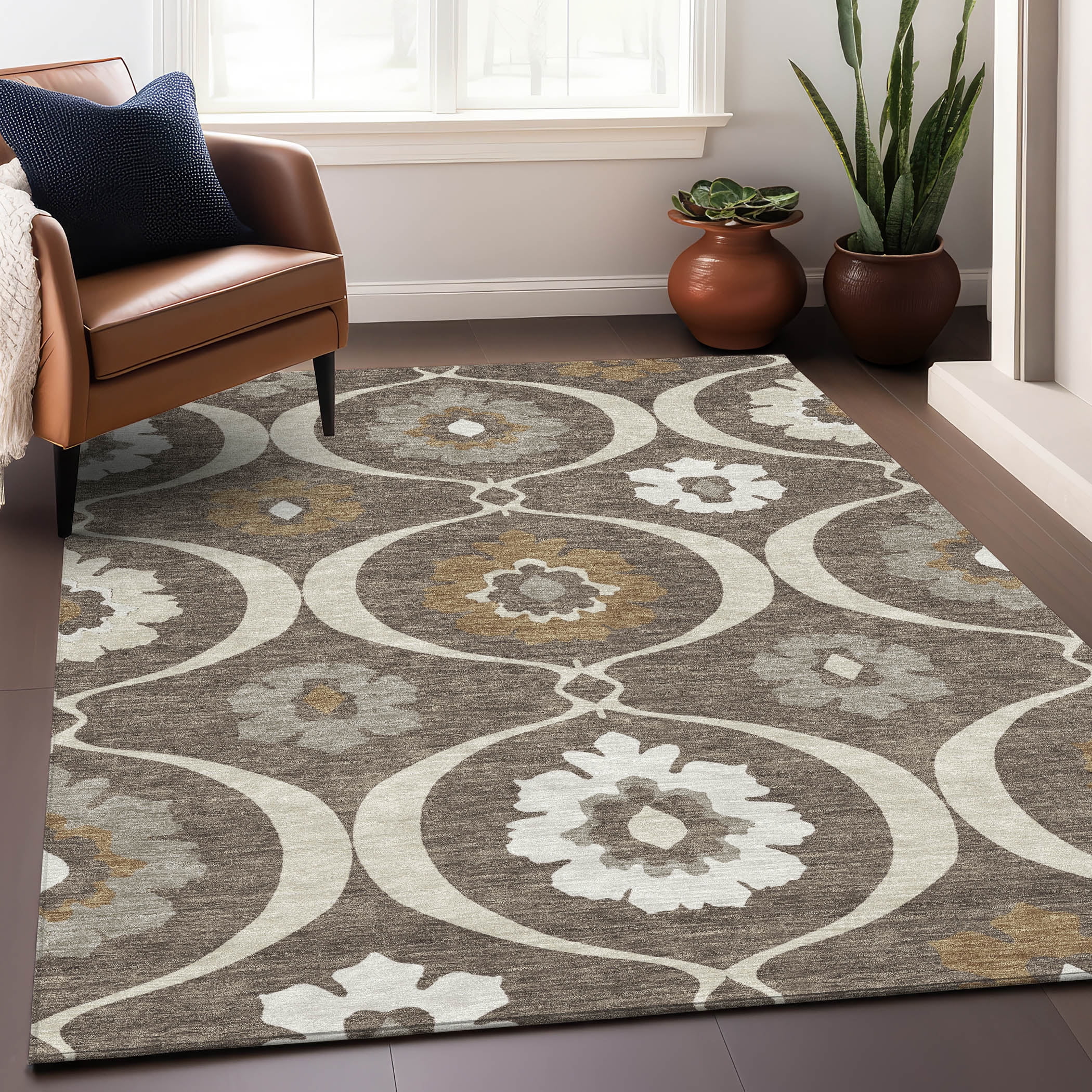 Addison Rugs Chantille Indoor/Outdoor Transitional Medallions Brown ...