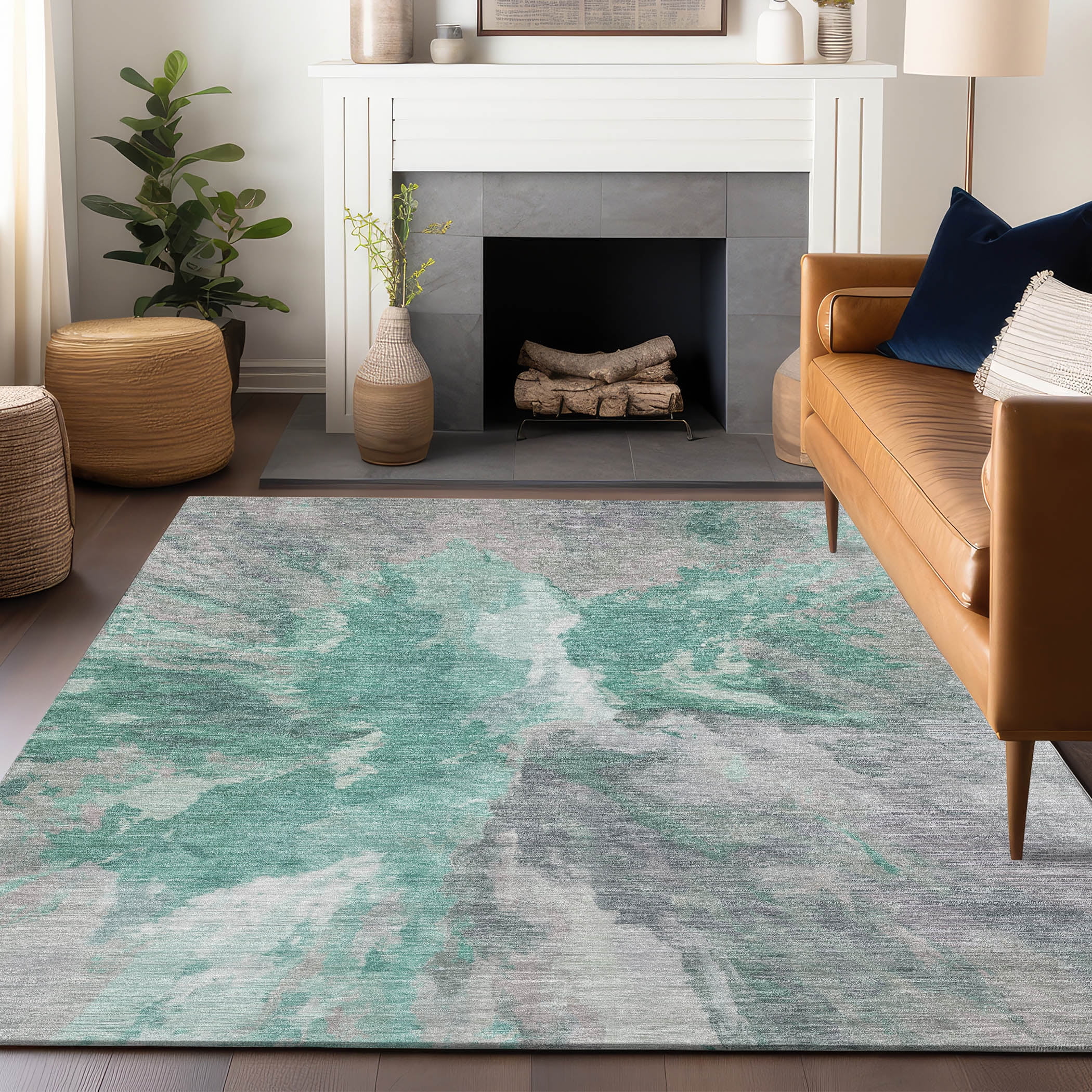 Addison Rugs Chantille Indoor/Outdoor Transitional Modern Teal Washable ...