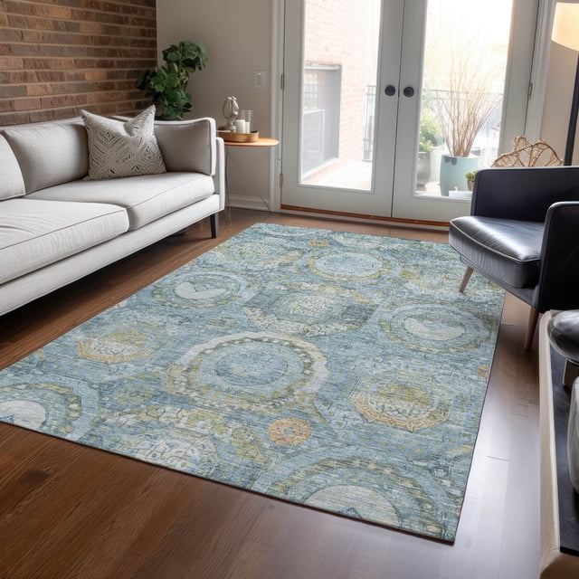 Addison Rugs Chantille Indoor/Outdoor Transitional Panel Blue Washable ...