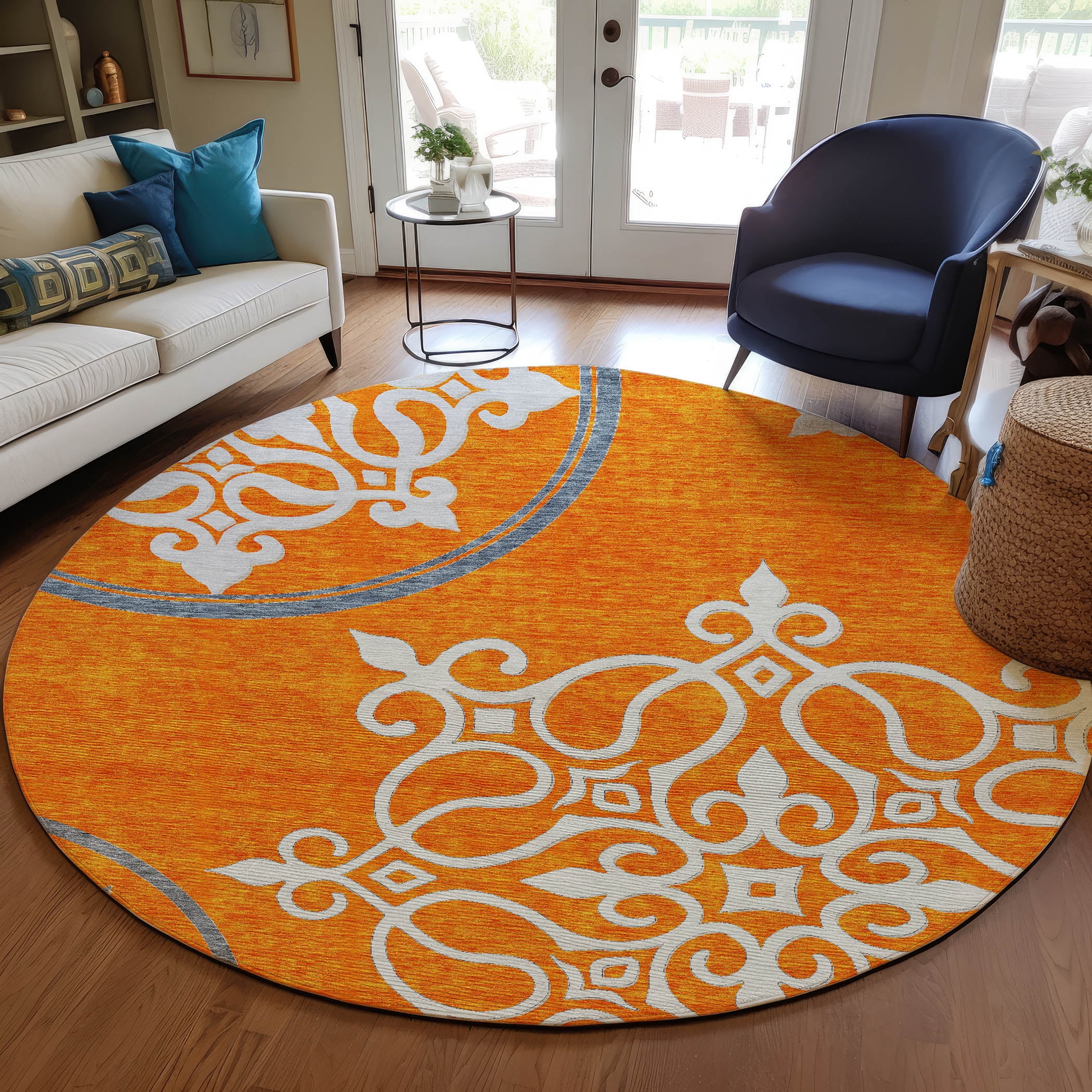 Addison Rugs Chantille Indoor/Outdoor Transitional Scrolls Orange ...