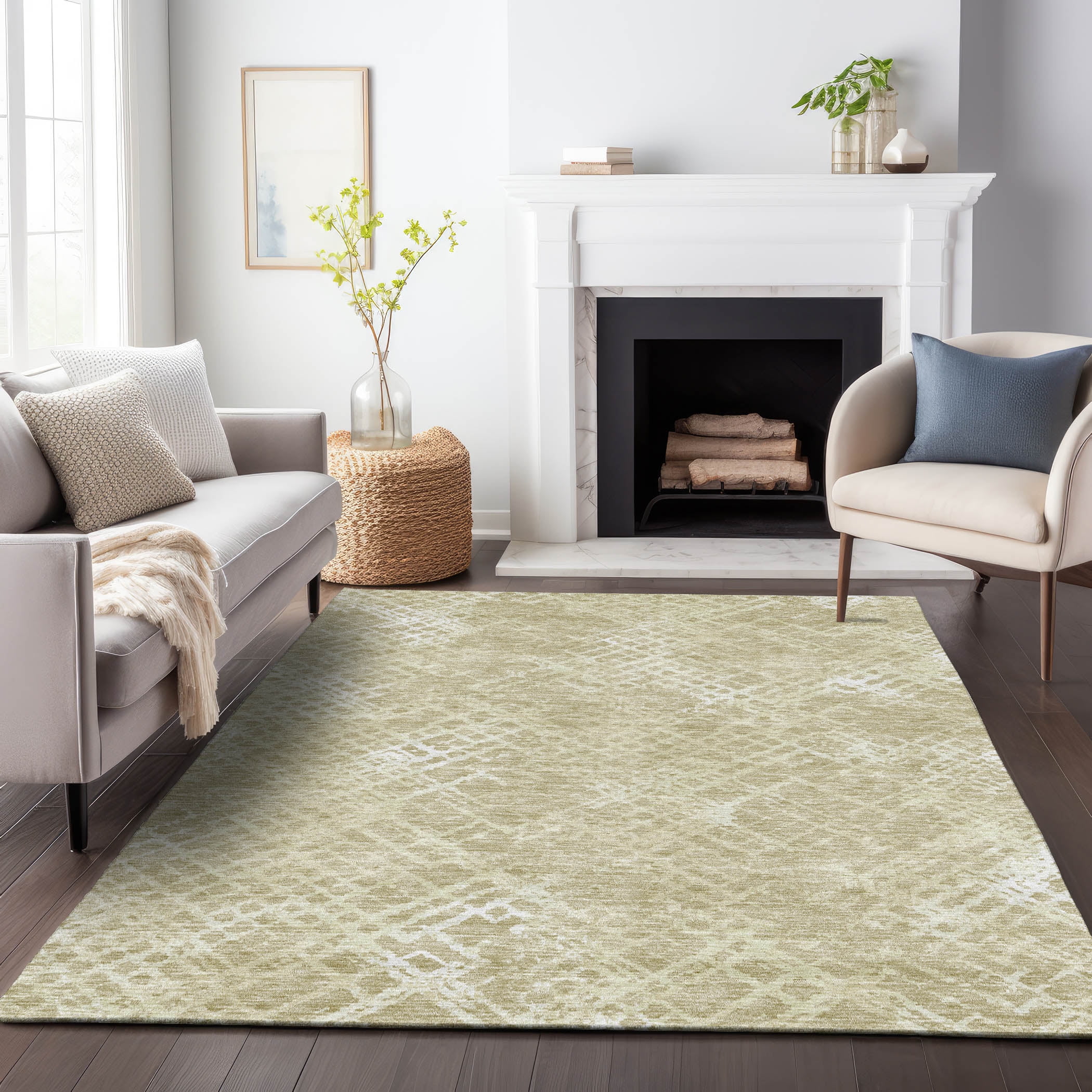 Addison Rugs Chantille Indoor/Outdoor Transitional Squares Beige ...