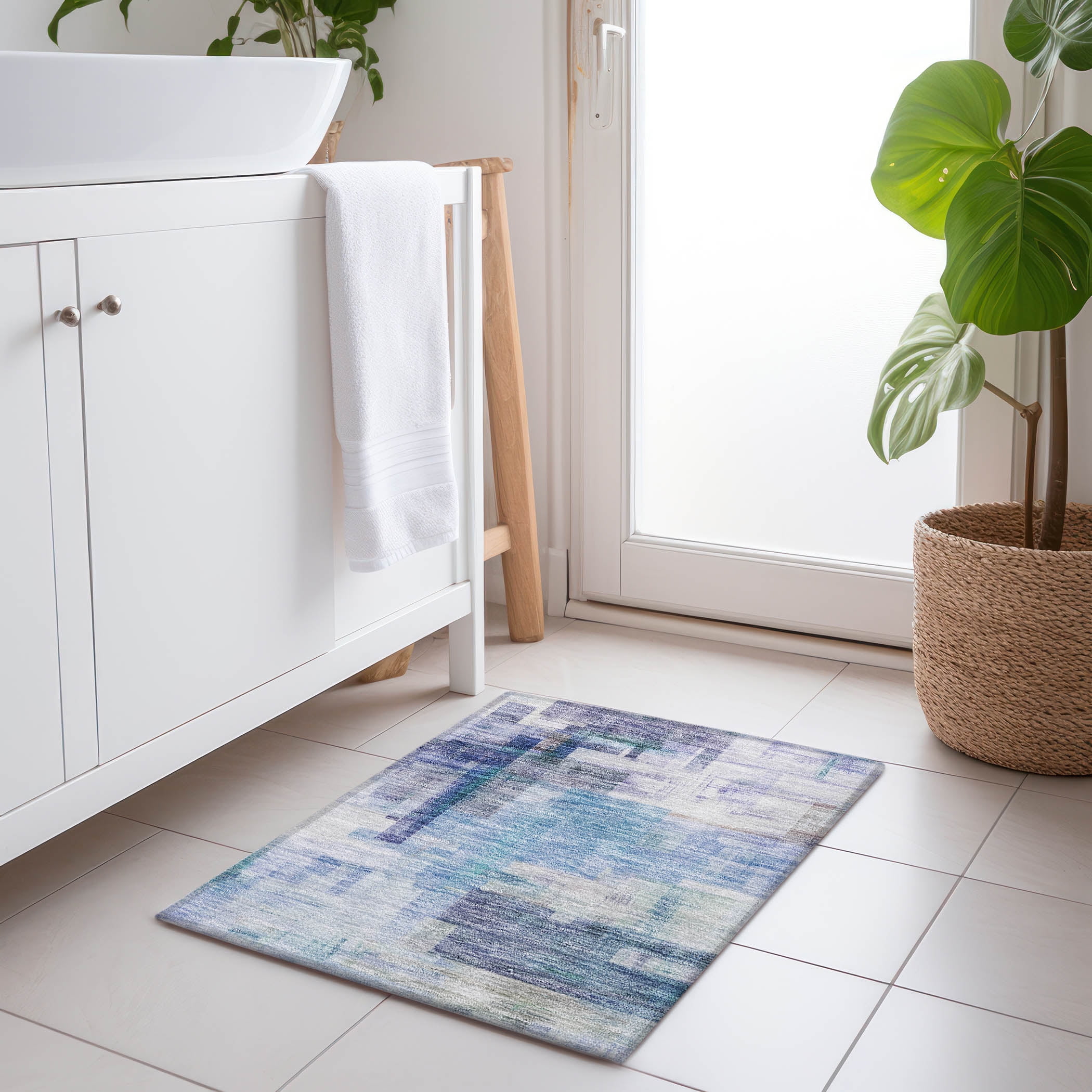 Addison Rugs Chantille Indoor/Outdoor Transitional Squares Blue ...