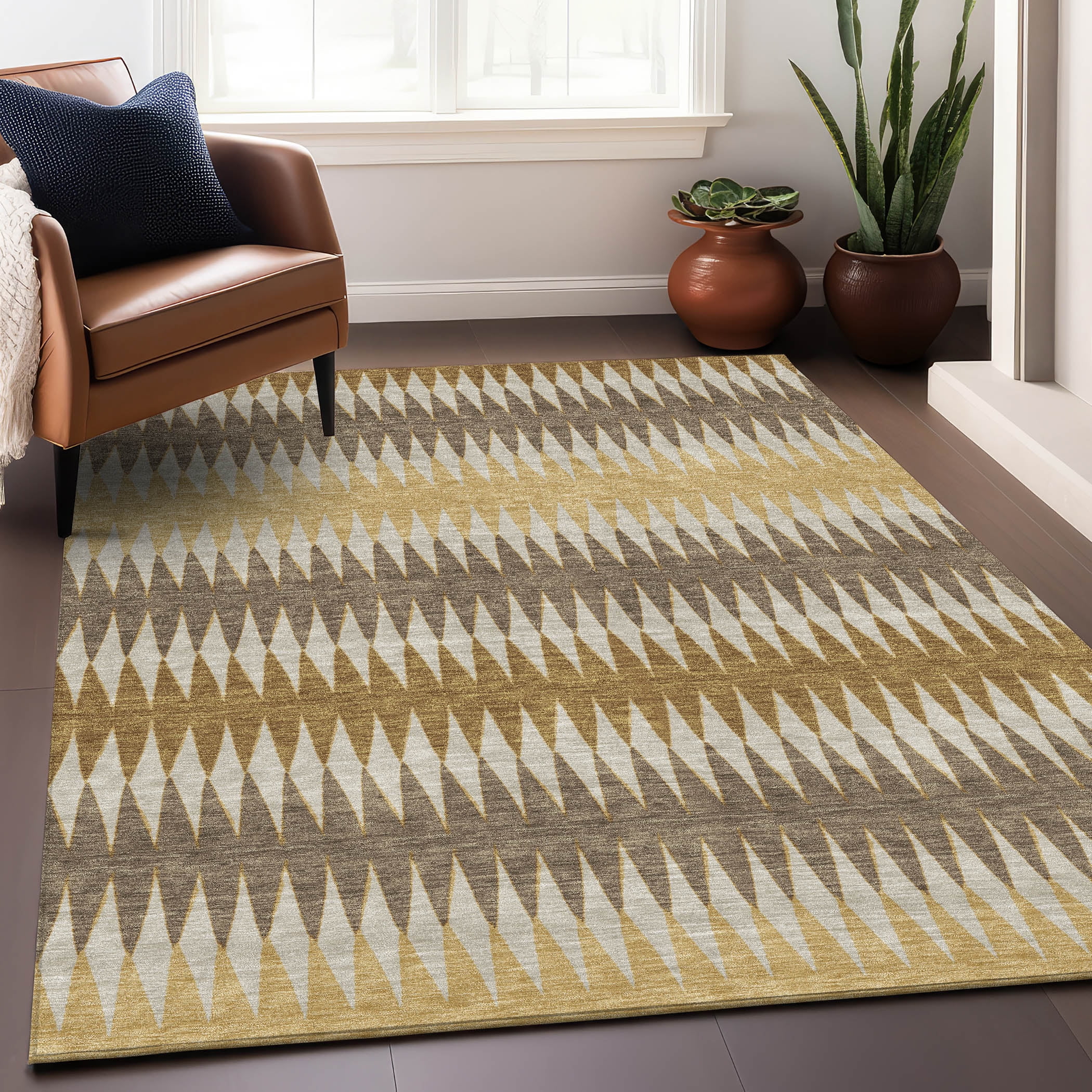 Addison Rugs Chantille Indoor/Outdoor Transitional Stripes Chocolate ...