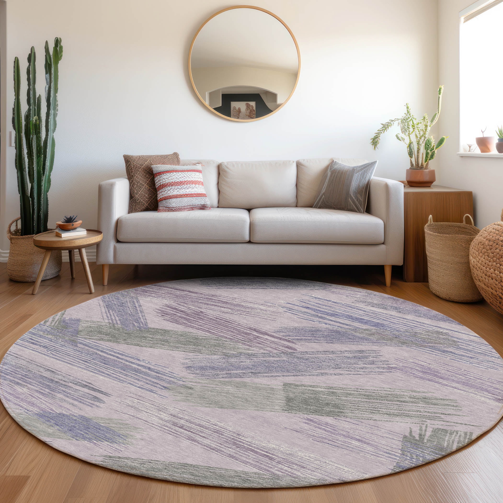 Addison Rugs Chantille Indoor/Outdoor Transitional Stripes Lavender ...
