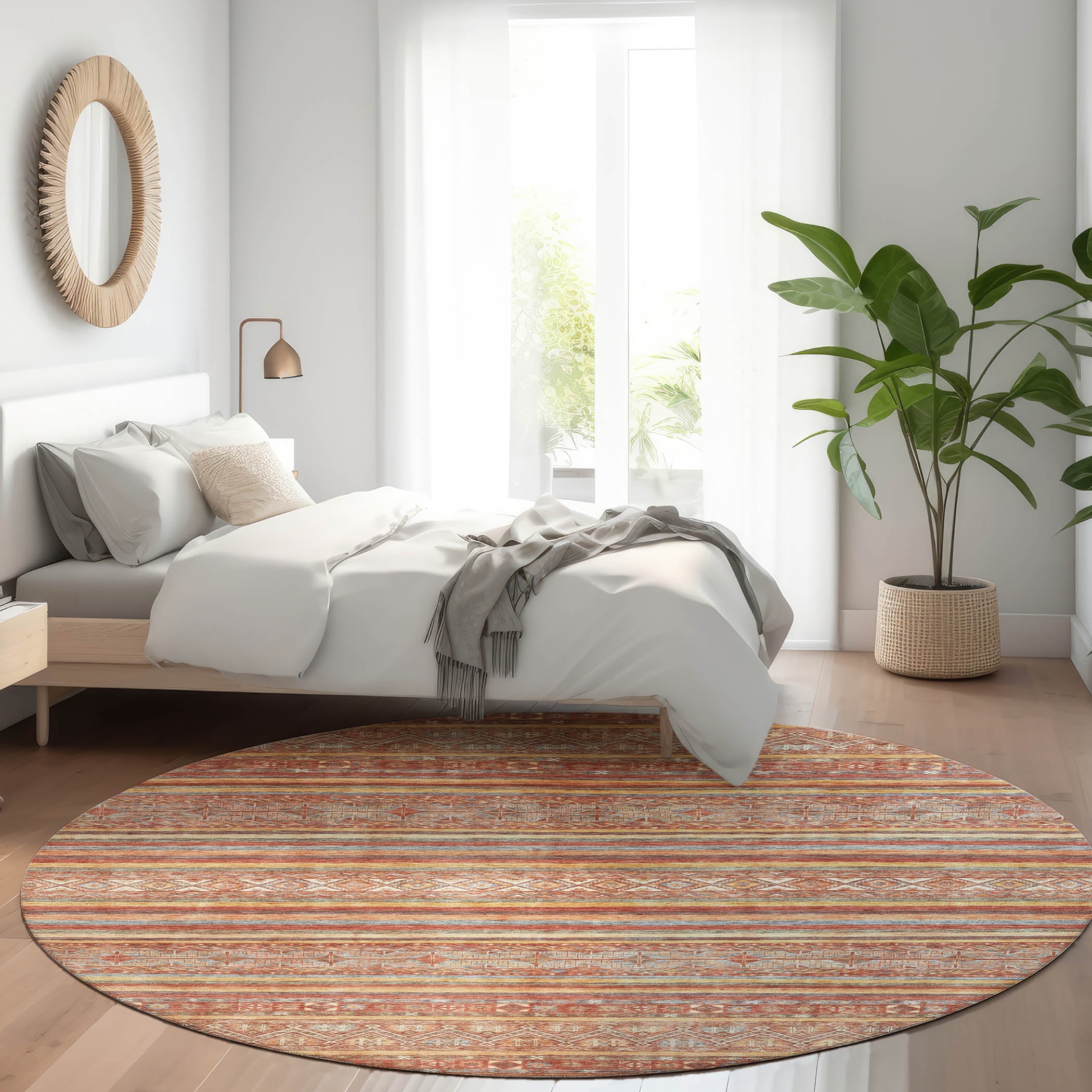 Addison Rugs Chantille Indoor/Outdoor Transitional Stripes Paprika ...
