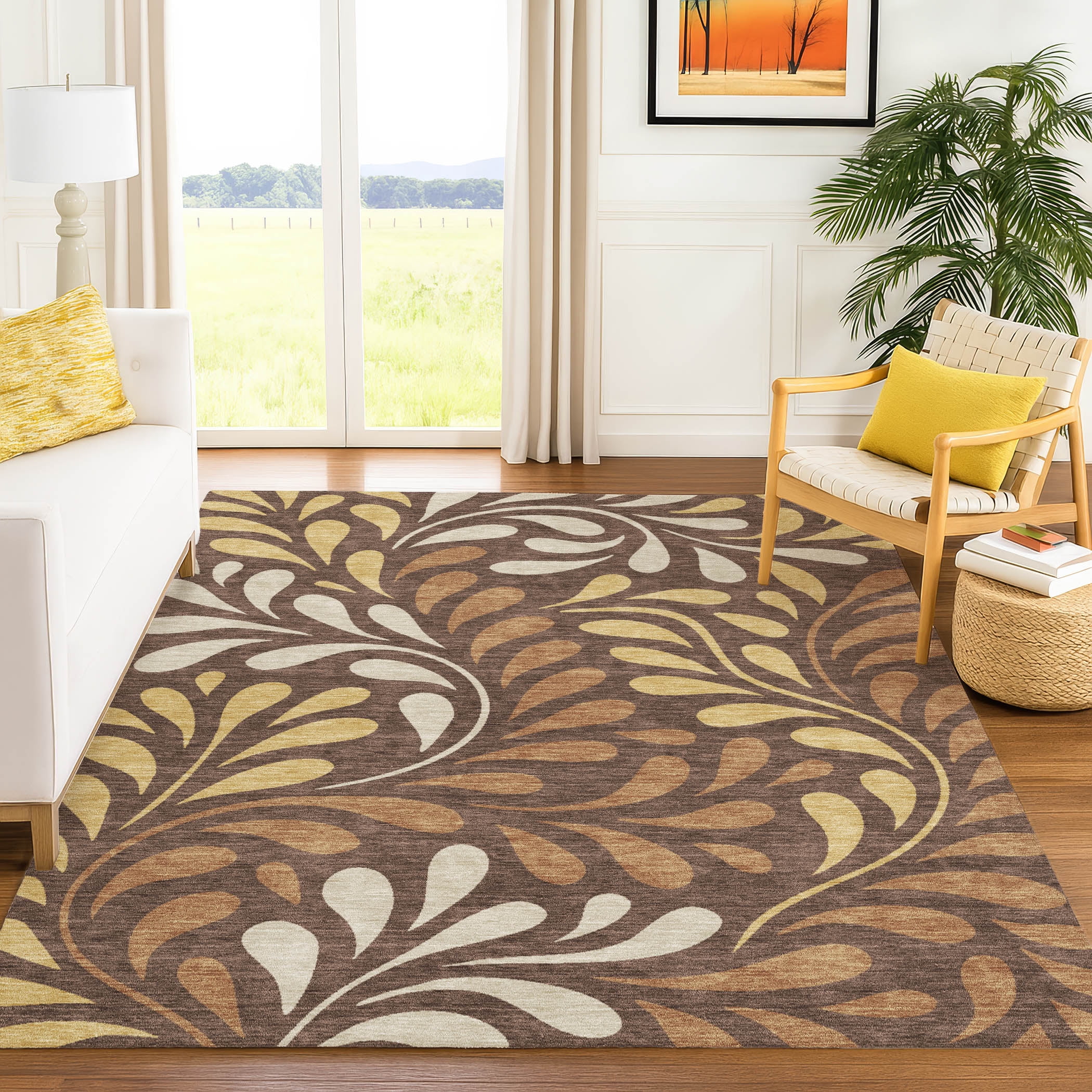 Addison Rugs Chantille Indoor/Outdoor Transitional Botanical Fudge ...