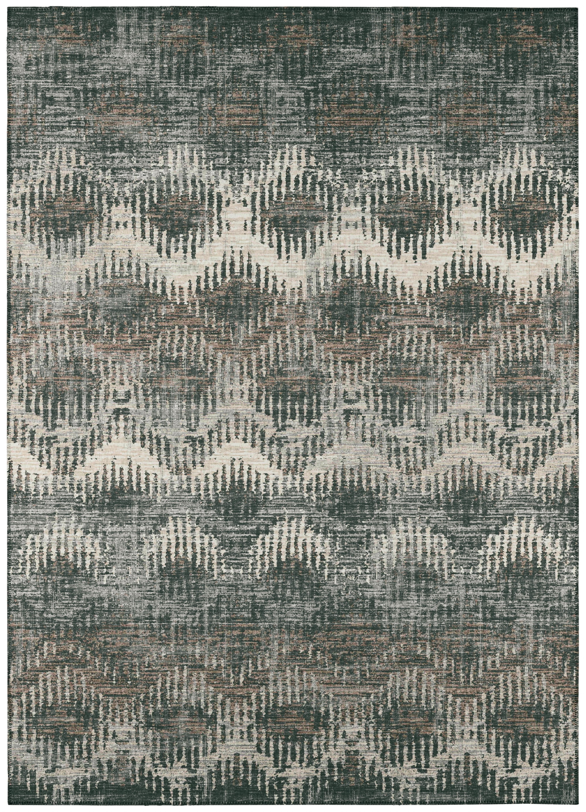 Addison Rugs Indoor/ Outdoor Addison Bravado Modern Chevron Washable Area Rug 10' x 14' - Shadow ...