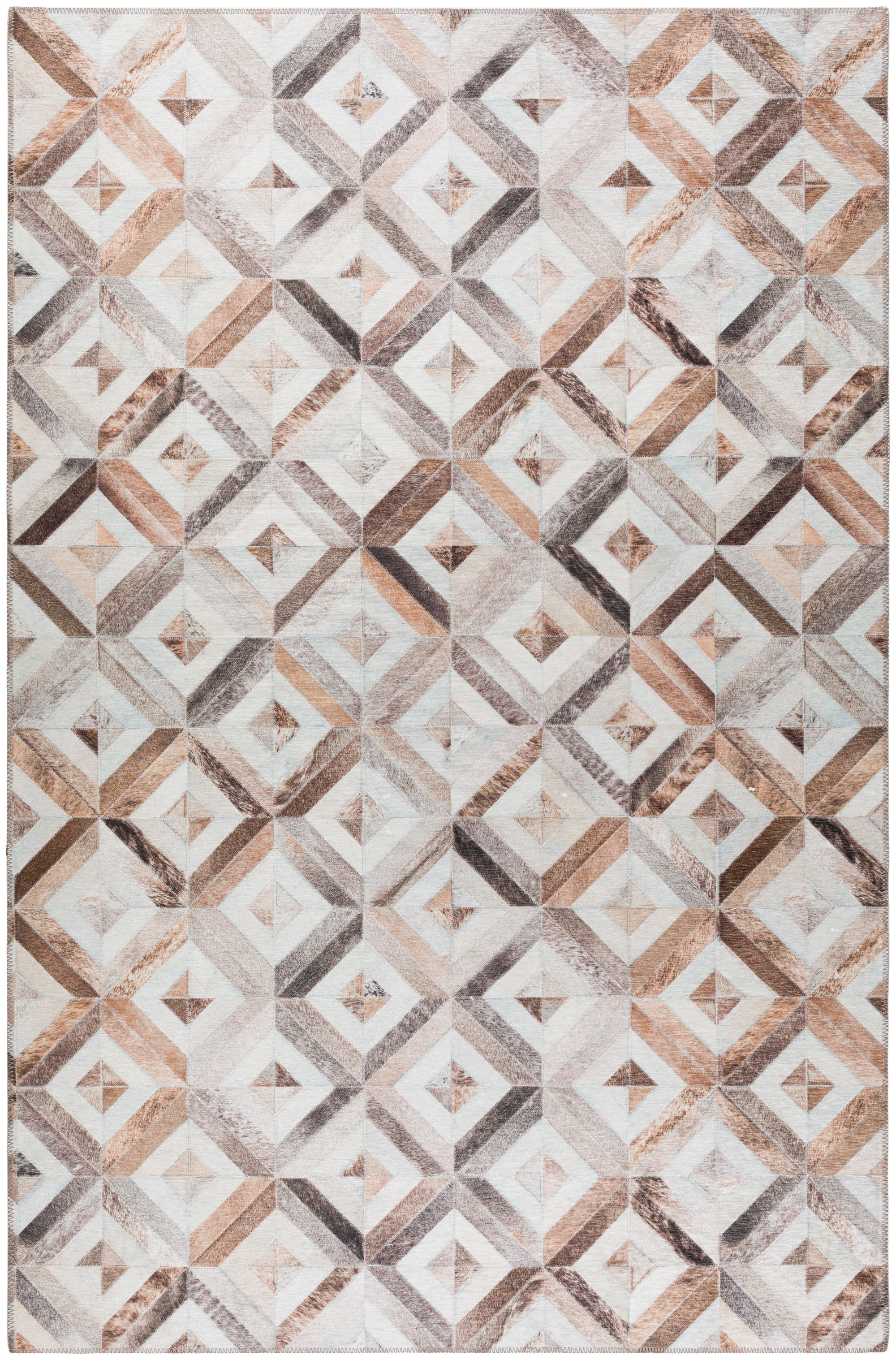 Addison Rugs Indoor/ Outdoor Laredo Geometric Faux Hide Patchwork ...