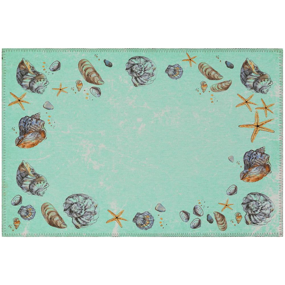 Addison Rugs Indoor/ Outdoor Surfside Border Shells Washable Rug New ...