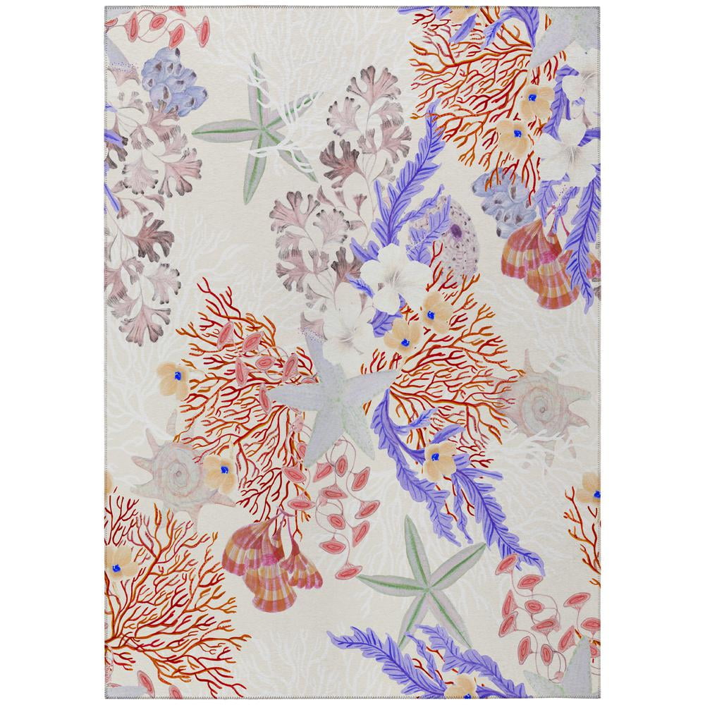 Addison Rugs Indoor/ Outdoor Surfside Coral Reef Washable Rug New Spice ...