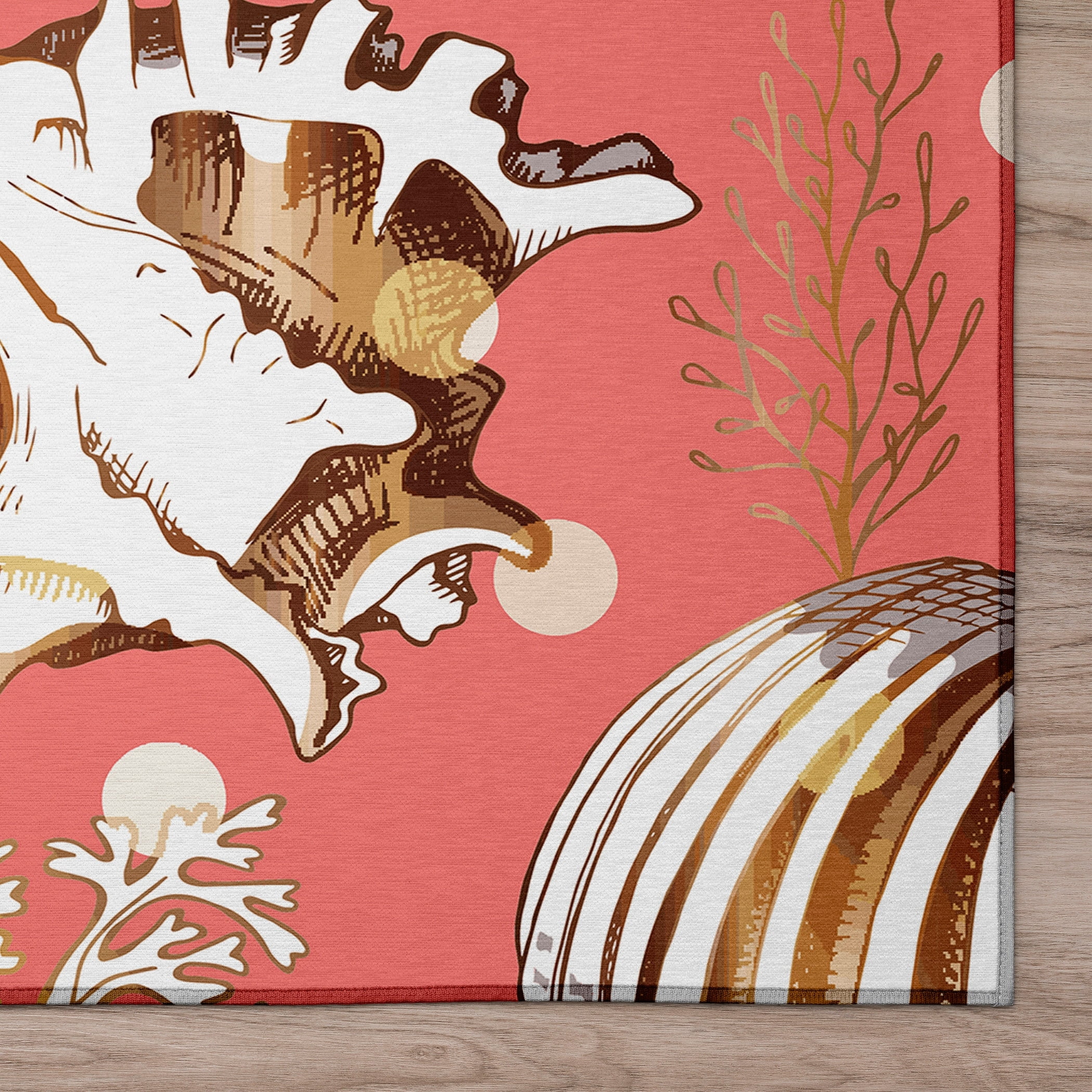 Addison Rugs Indoor/ Outdoor Surfside Coral Shells Washable Rug New ...