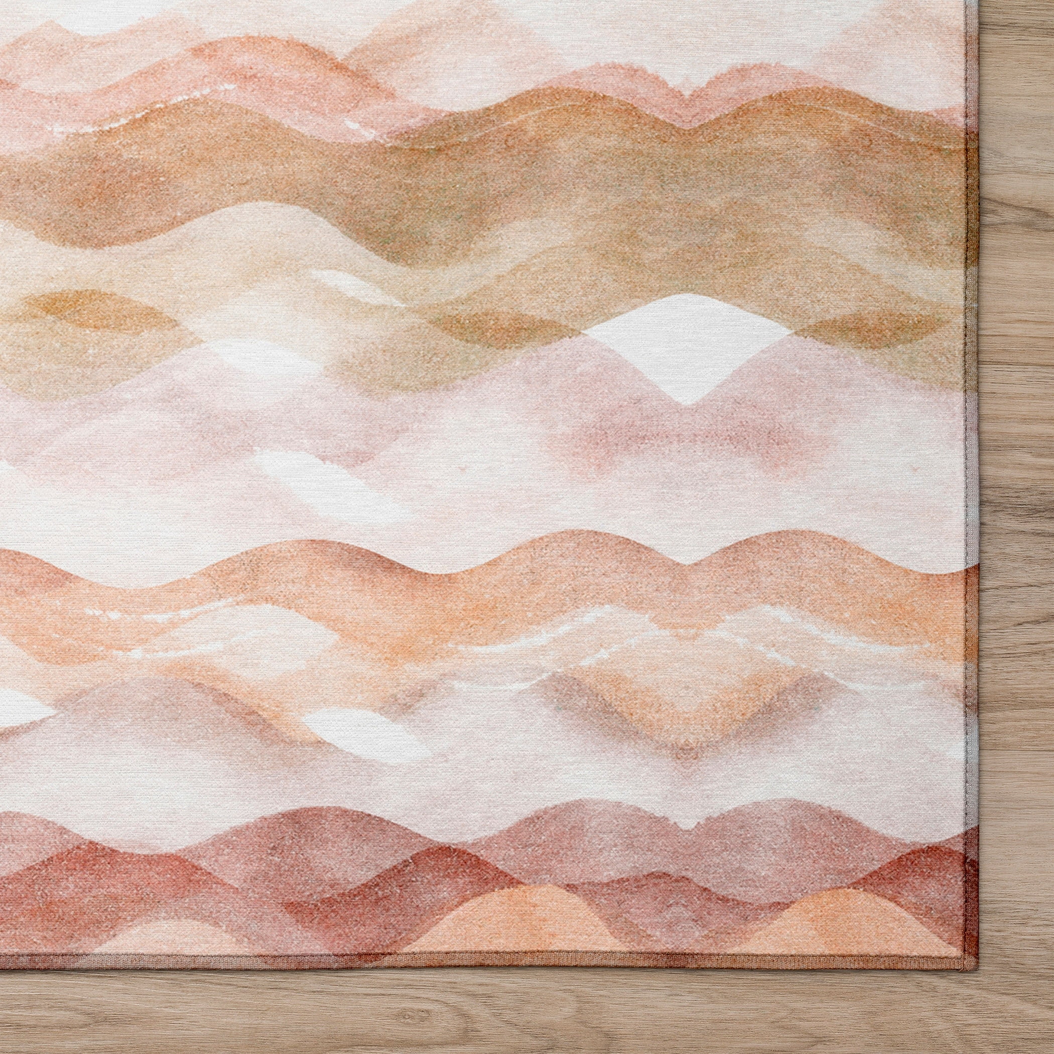 Addison Rugs Indoor/ Outdoor Surfside Ombre Wave Washable Rug New Peach ...