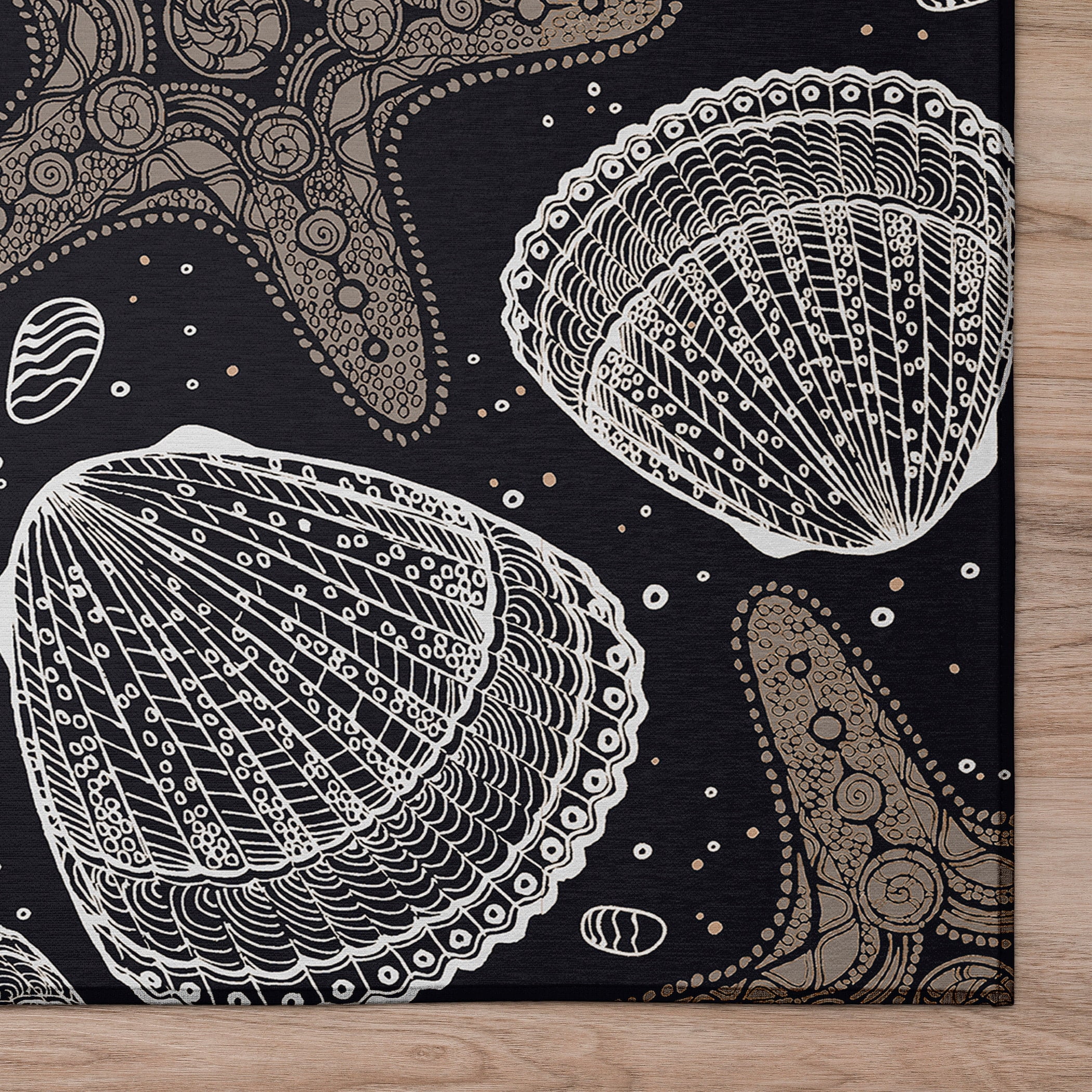 Addison Rugs Indoor/ Outdoor Surfside Starfish Shells Washable Rug New ...