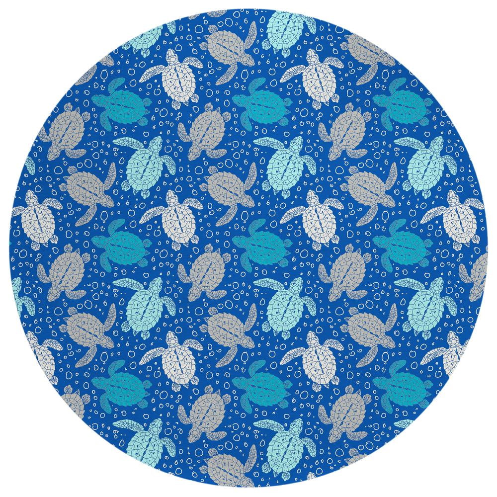 Addison Rugs Indoor/ Outdoor Surfside Turtle Washable Rug New Blue - 8 ...