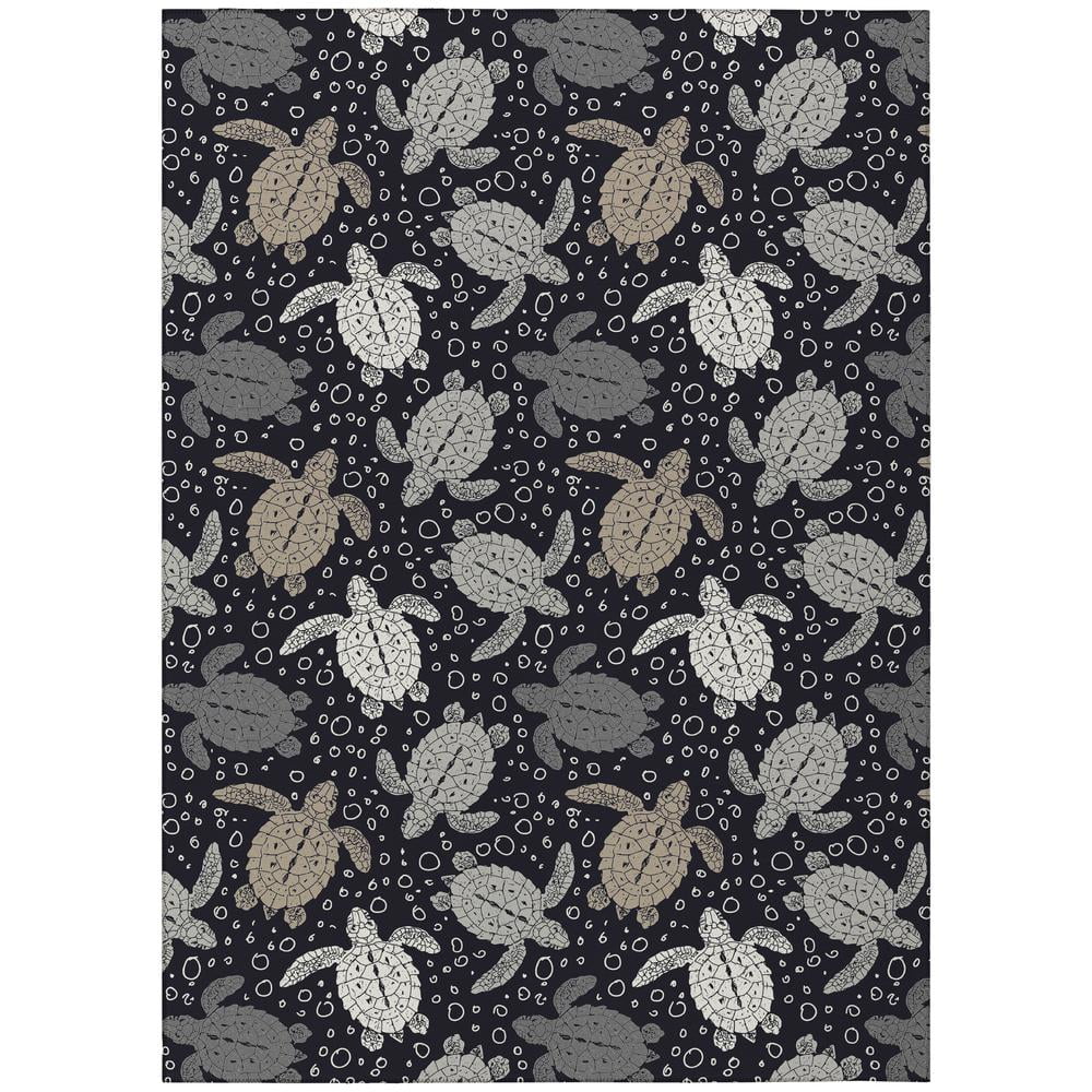 Addison Rugs Indoor/ Outdoor Surfside Turtle Washable Rug New Midnight ...