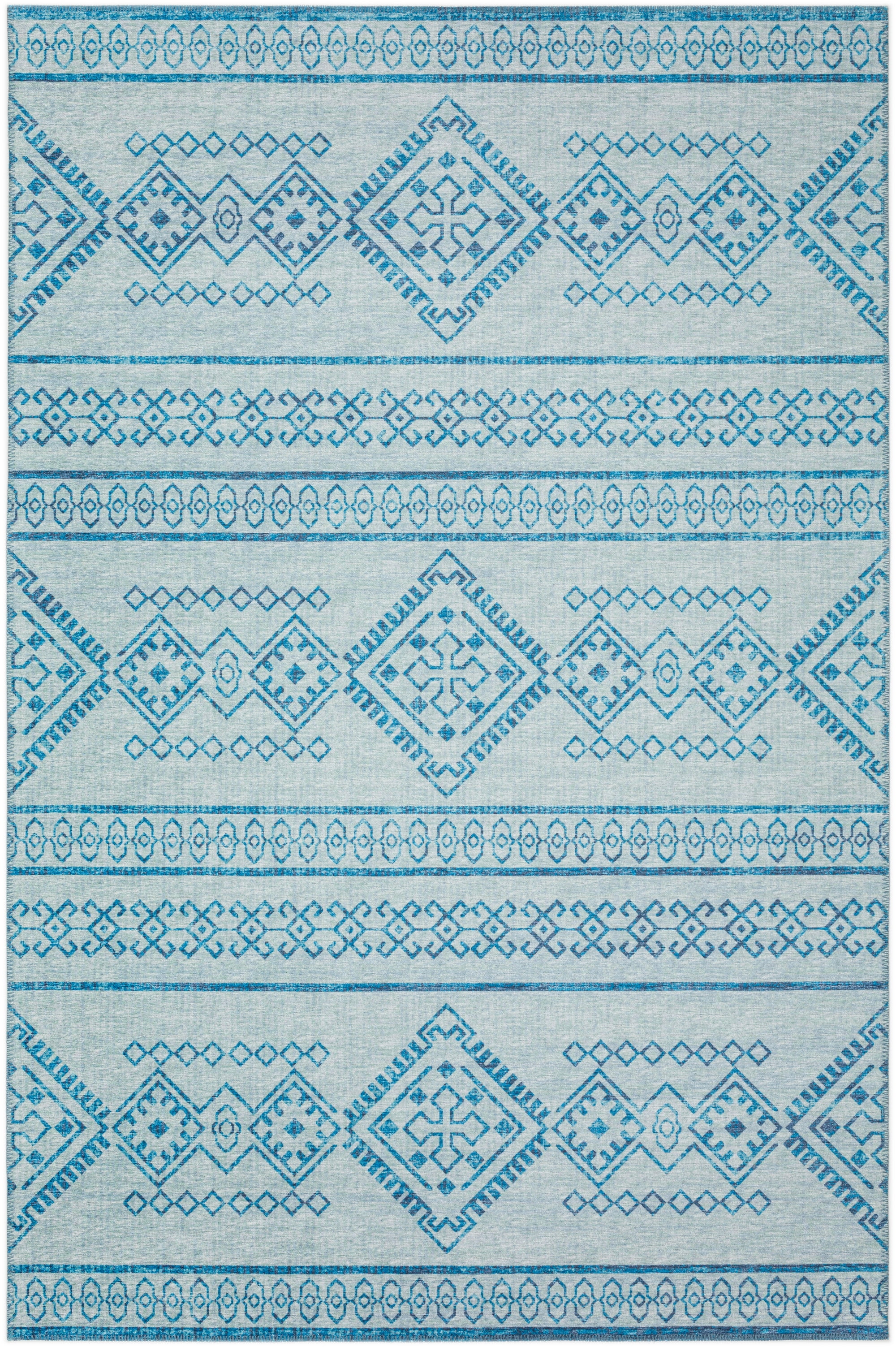 Addison Rugs Indoor/ Outdoor Yuma Boho Washable Rug 5' x 7'6" - Blue ...