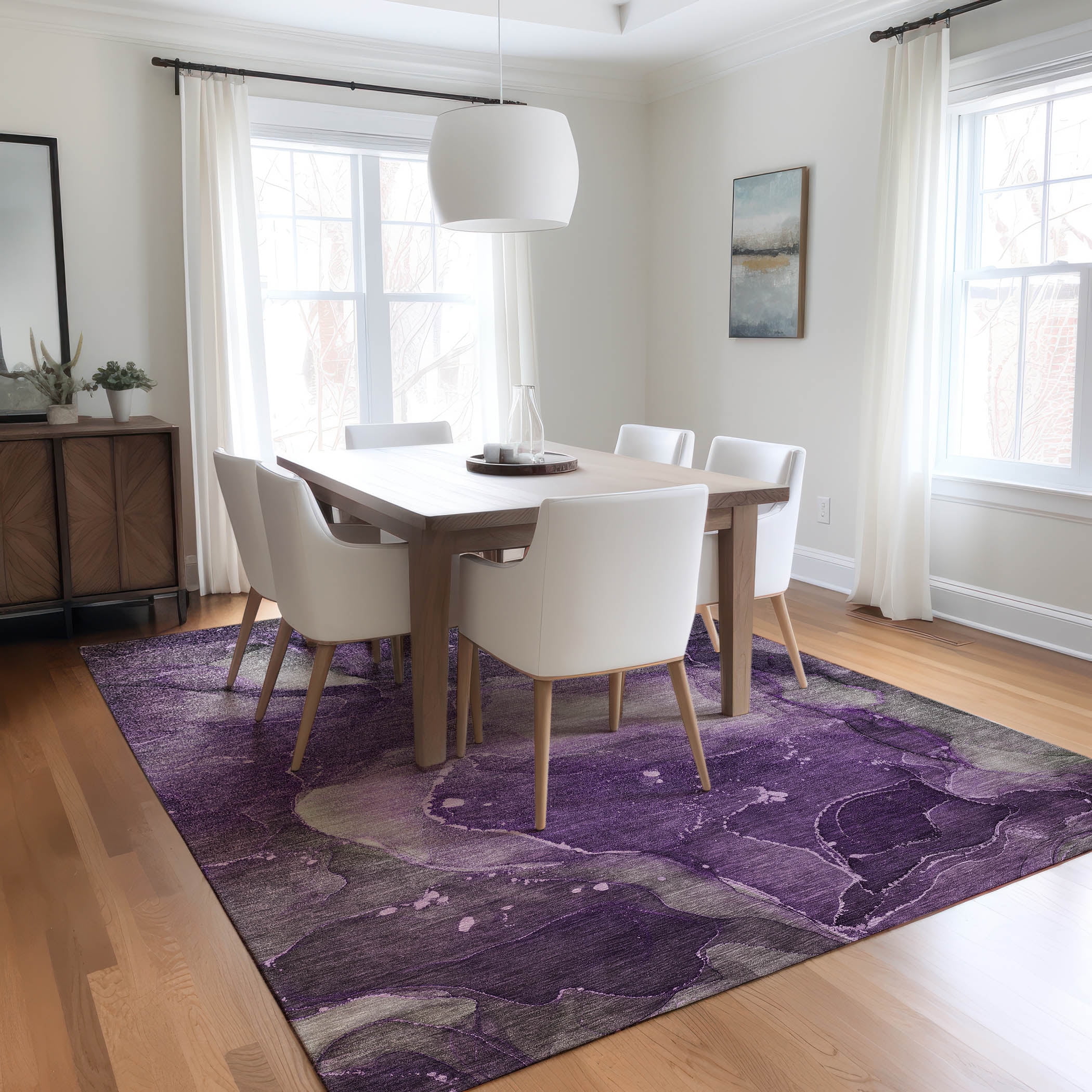 Addison Rugs Chantille Indoor/Outdoor Transitional Watercolors Purple ...