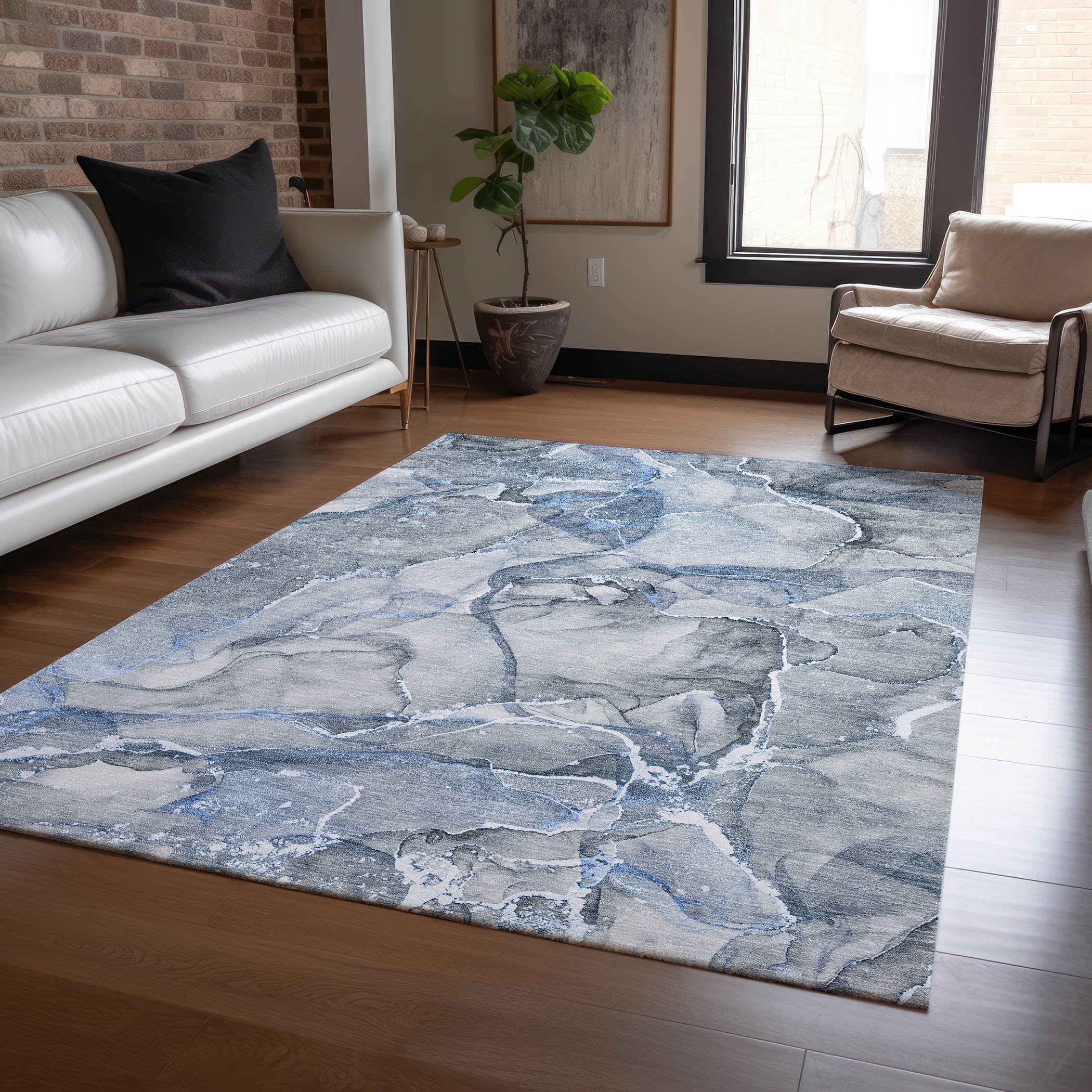 Addison Rugs Chantille Indoor/Outdoor Transitional Watercolors Blue ...