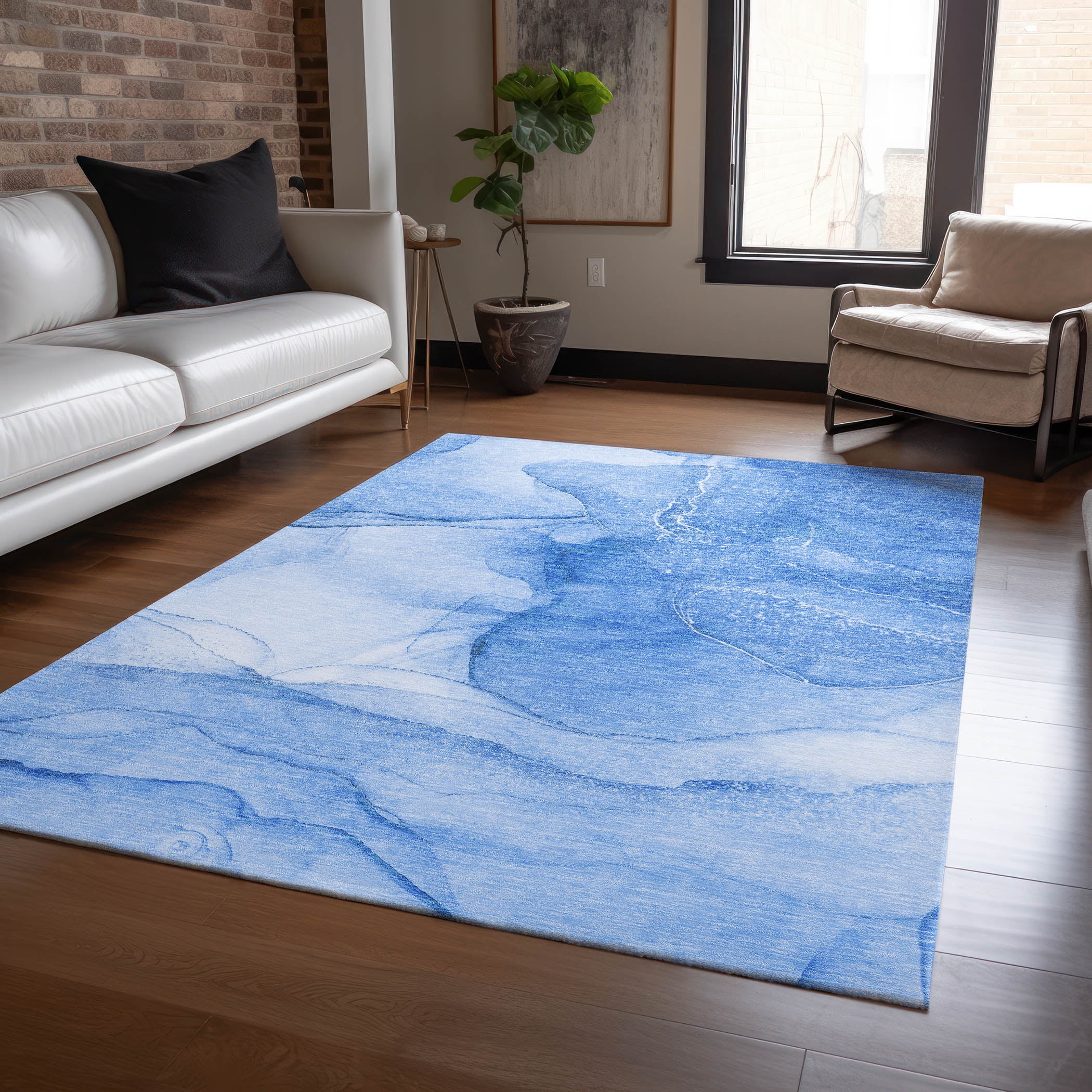 Addison Rugs Chantille Indoor/Outdoor Transitional Watercolors Blue ...