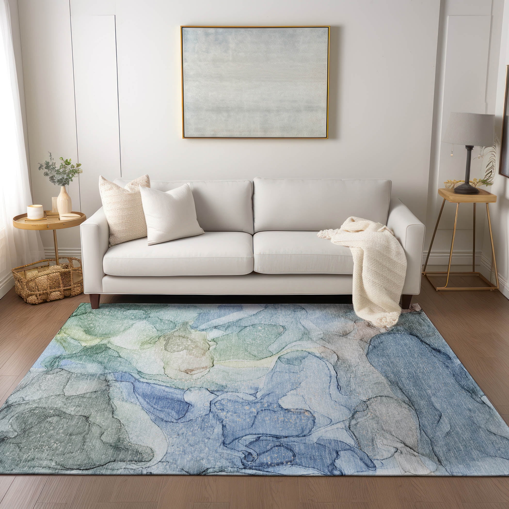 Addison Rugs Chantille Indoor/Outdoor Transitional Watercolors Blue ...