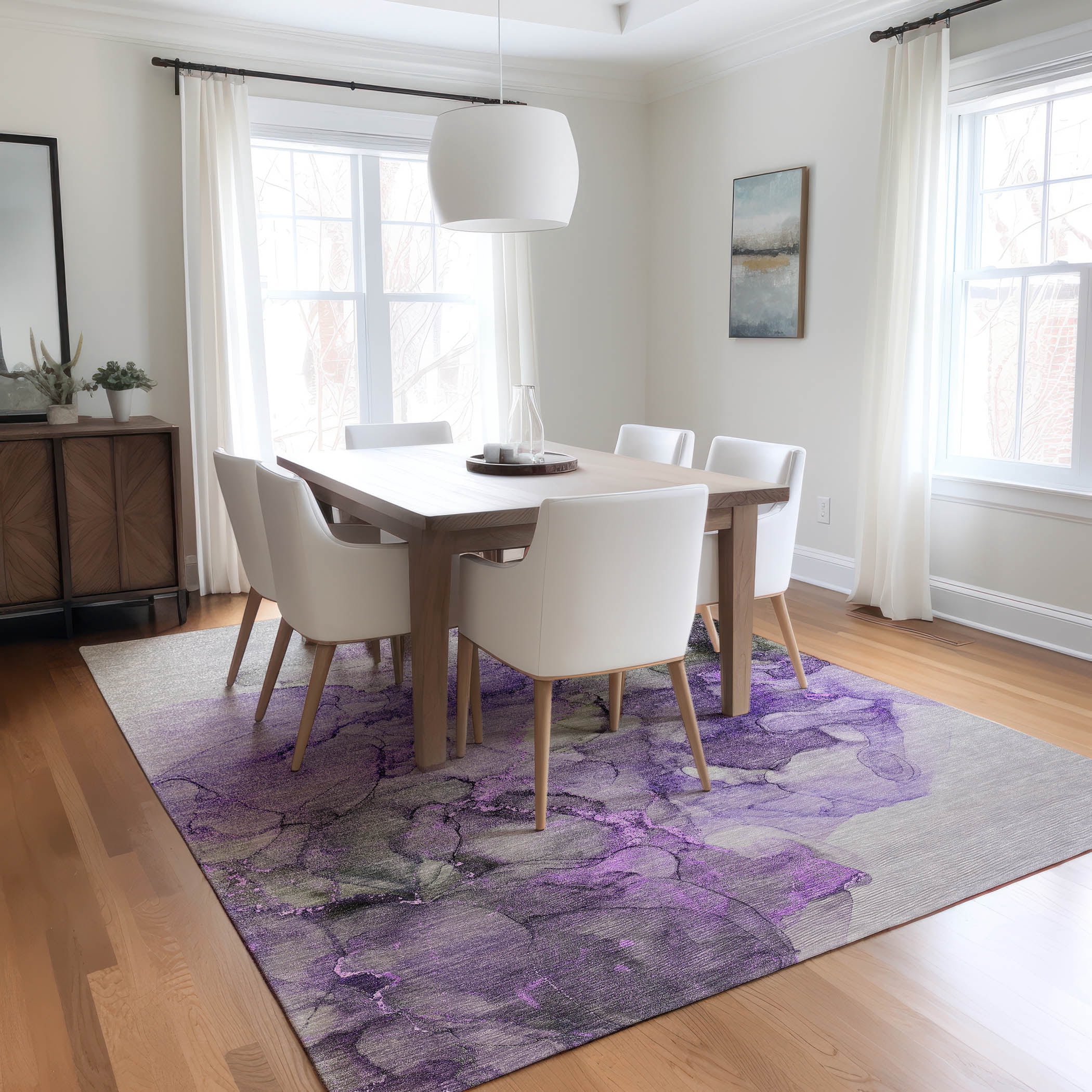 Addison Rugs Chantille Indoor/Outdoor Transitional Watercolors Purple ...