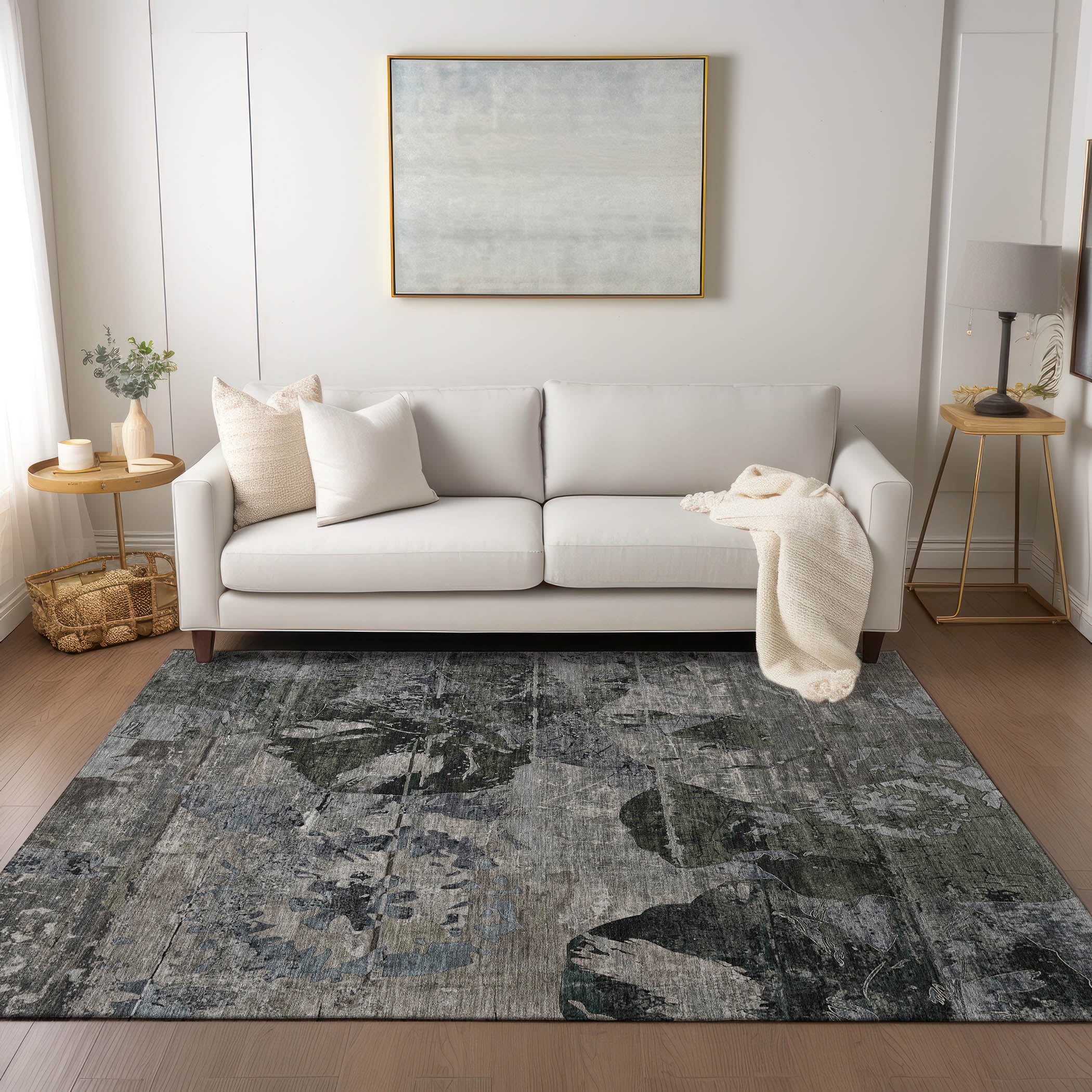 Addison Rugs Chantille Indoor/Outdoor Transitional Organic Gray ...