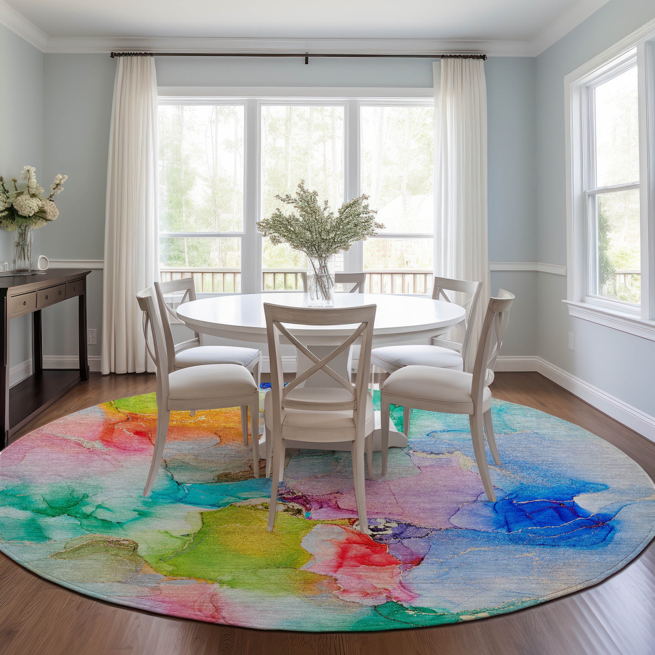 Addison Rugs Chantille Indoor/Outdoor Transitional Watercolors Blue ...