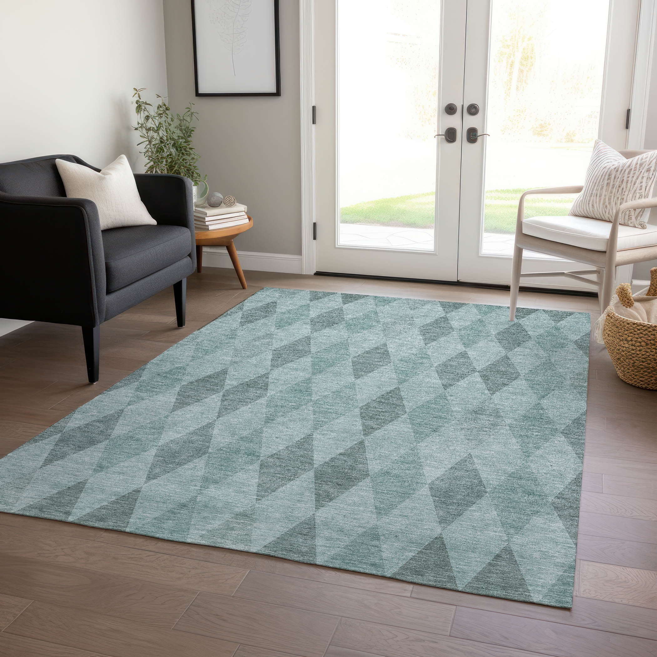Addison Rugs Chantille Indoor/Outdoor Transitional Geometric Teal ...