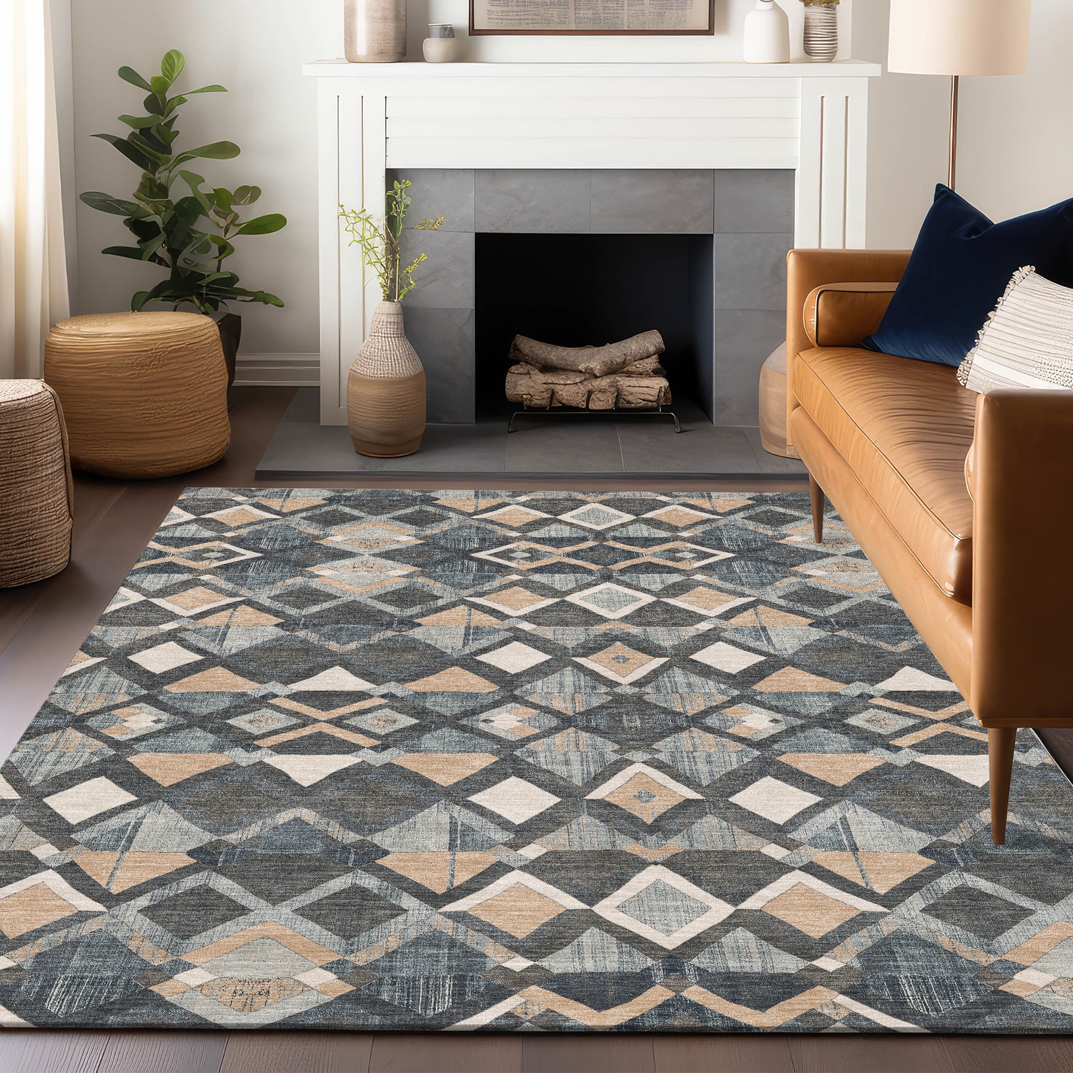 Addison Rugs Chantille Indoor/Outdoor Transitional Geometric Graphite ...