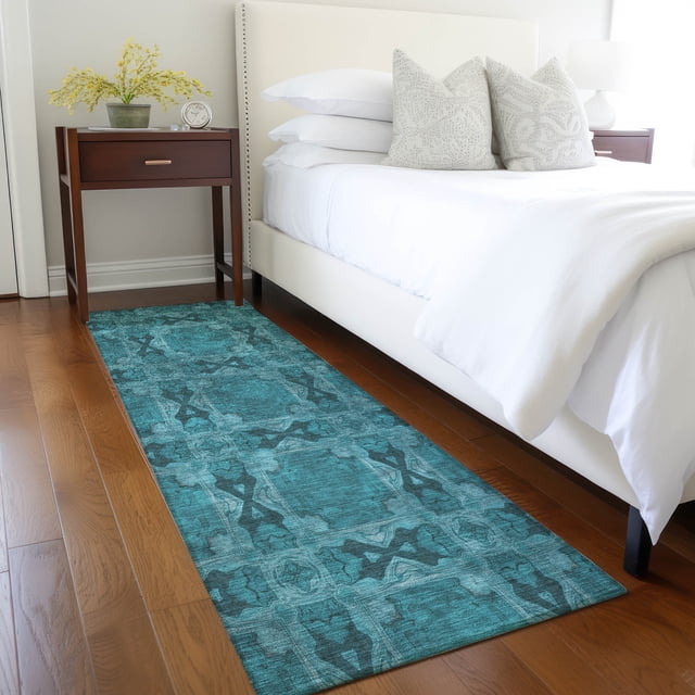 Addison Rugs Chantille Indoor/Outdoor Transitional Panel Teal Washable ...