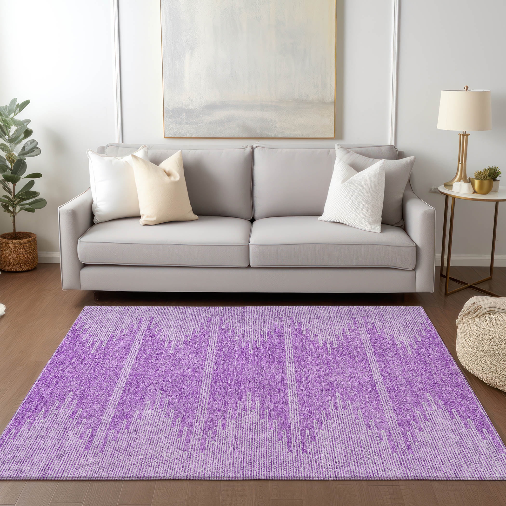 Addison Rugs Chantille Indoor/Outdoor Transitional Modern Lavender ...