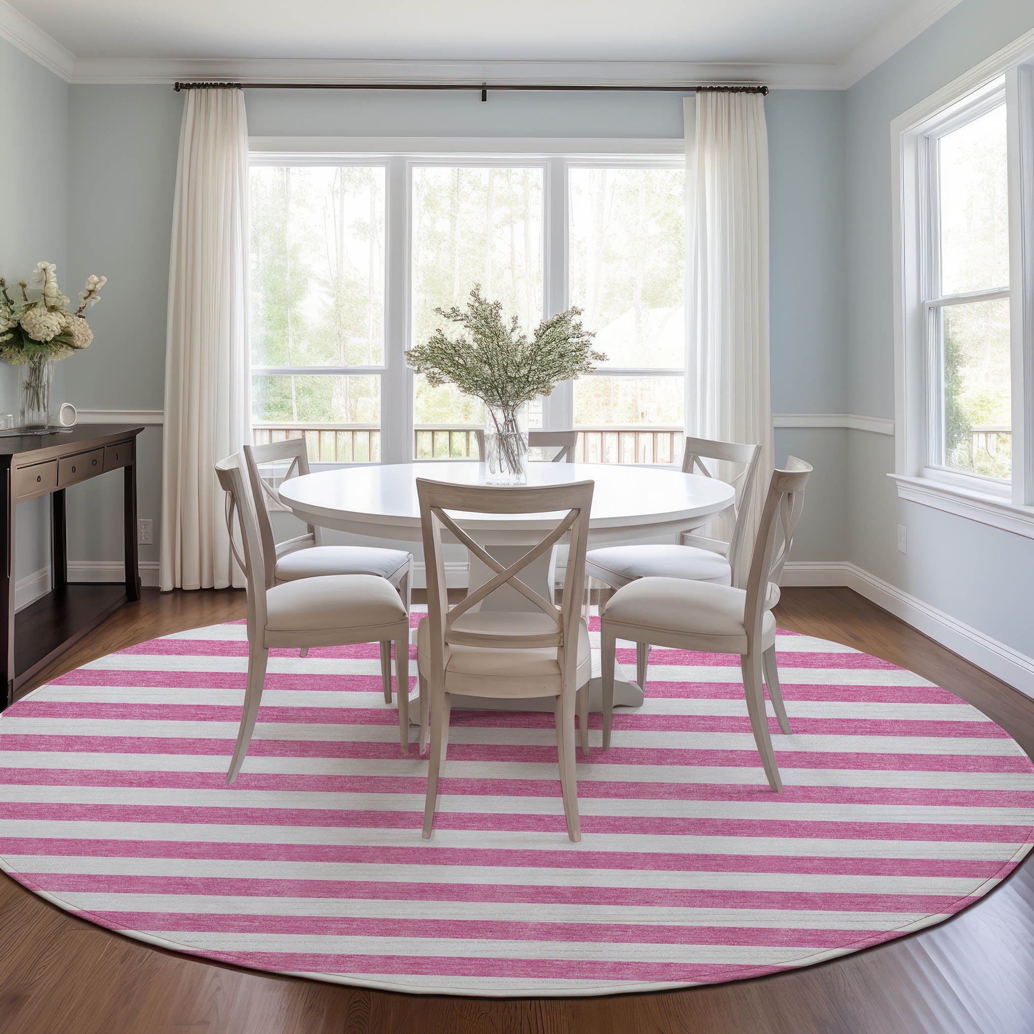 Addison Rugs Chantille Indoor/Outdoor Transitional Stripes Pink ...