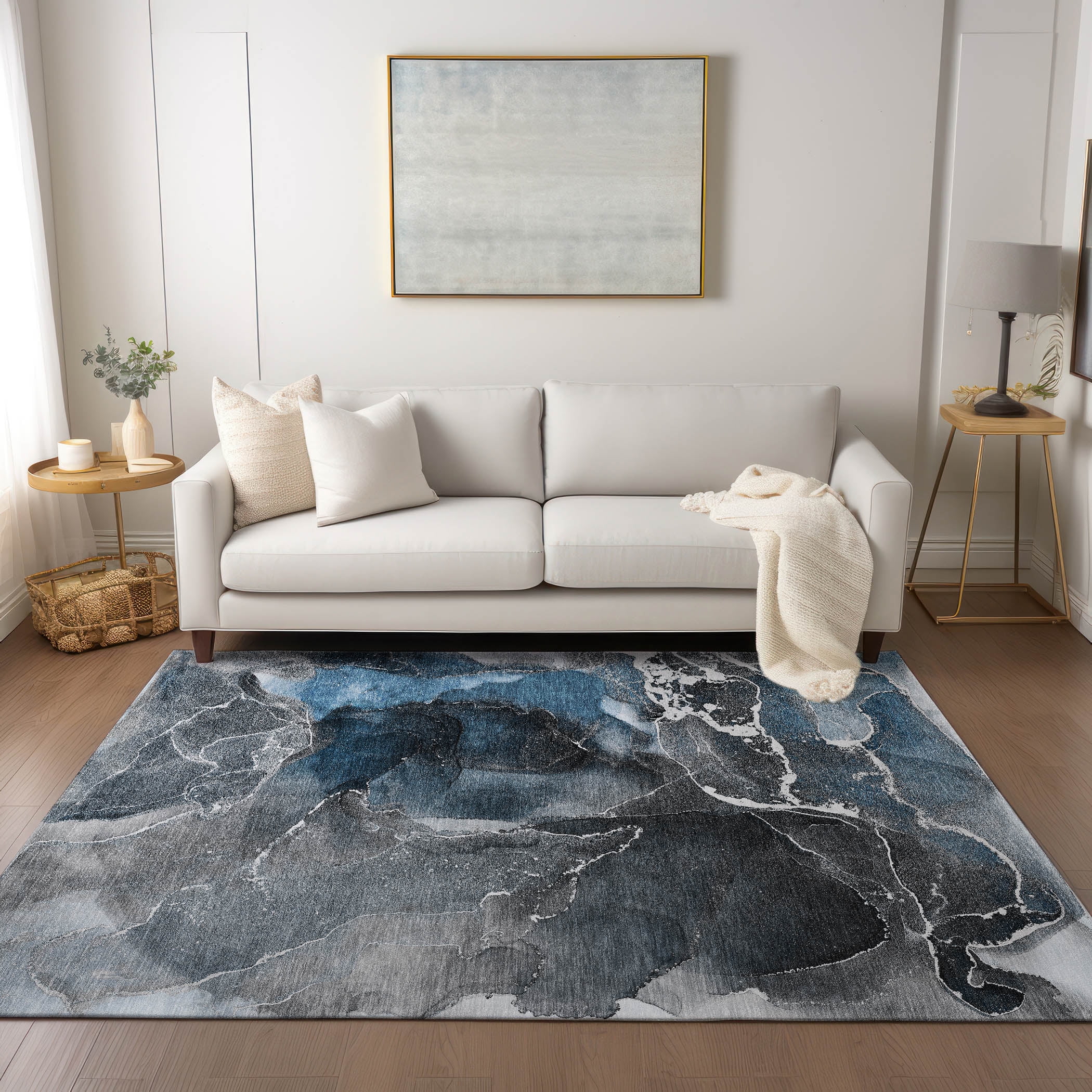 Addison Rugs Chantille Indoor/Outdoor Contemporary Watercolors Blue ...