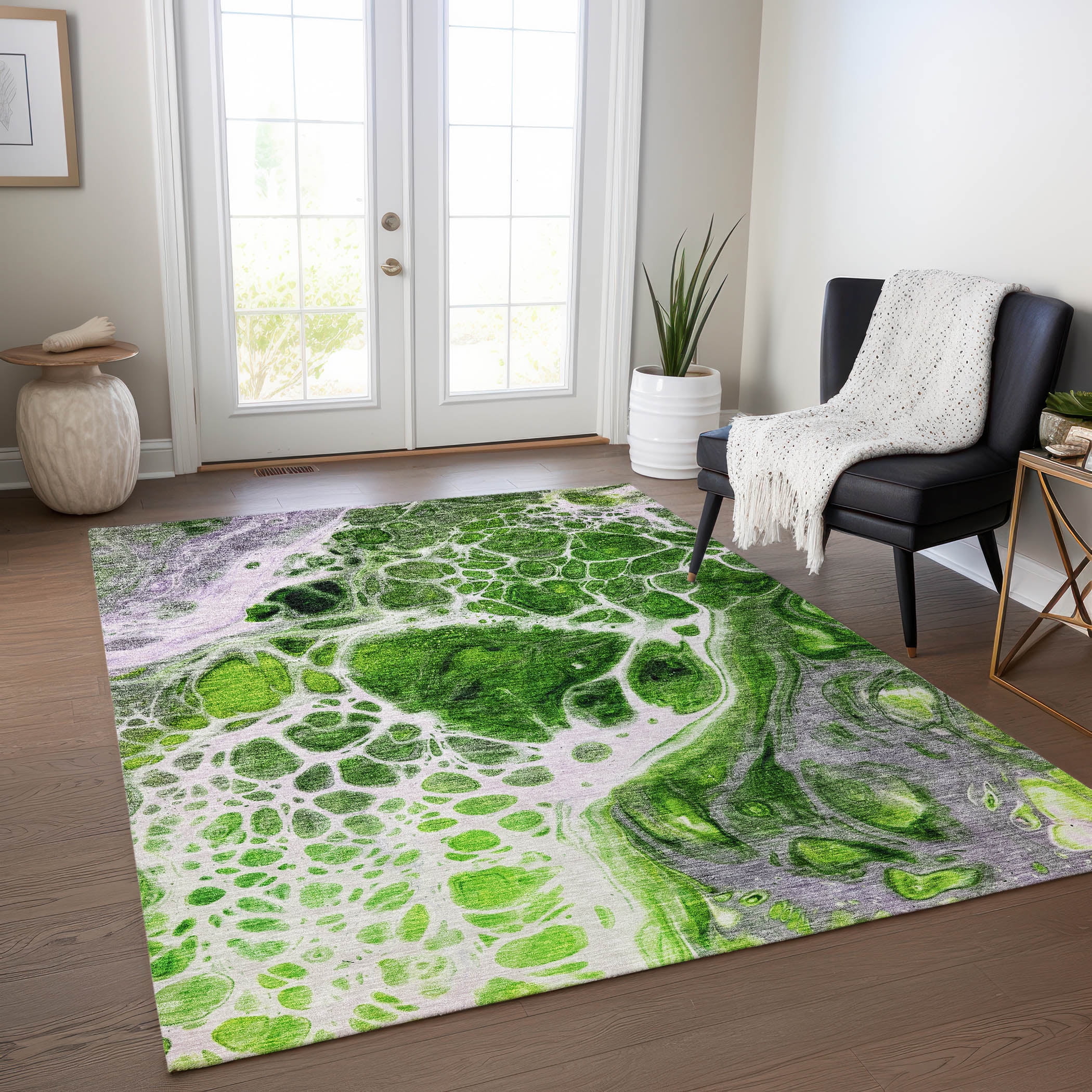 Addison Rugs Chantille Indoor/Outdoor Transitional Modern Lime Washable ...