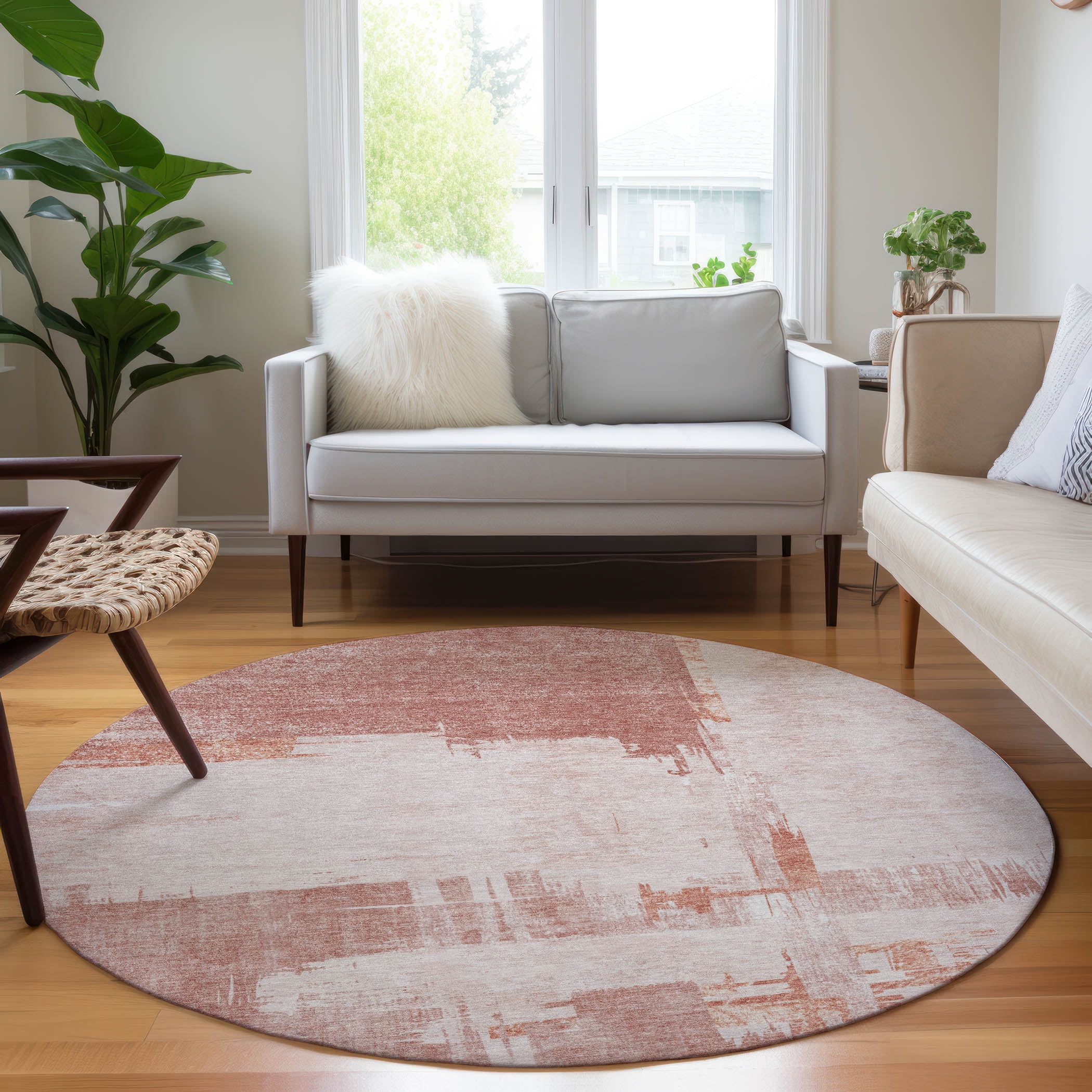 Addison Rugs Chantille Indoor/Outdoor Traditional Modern Blush Washable ...