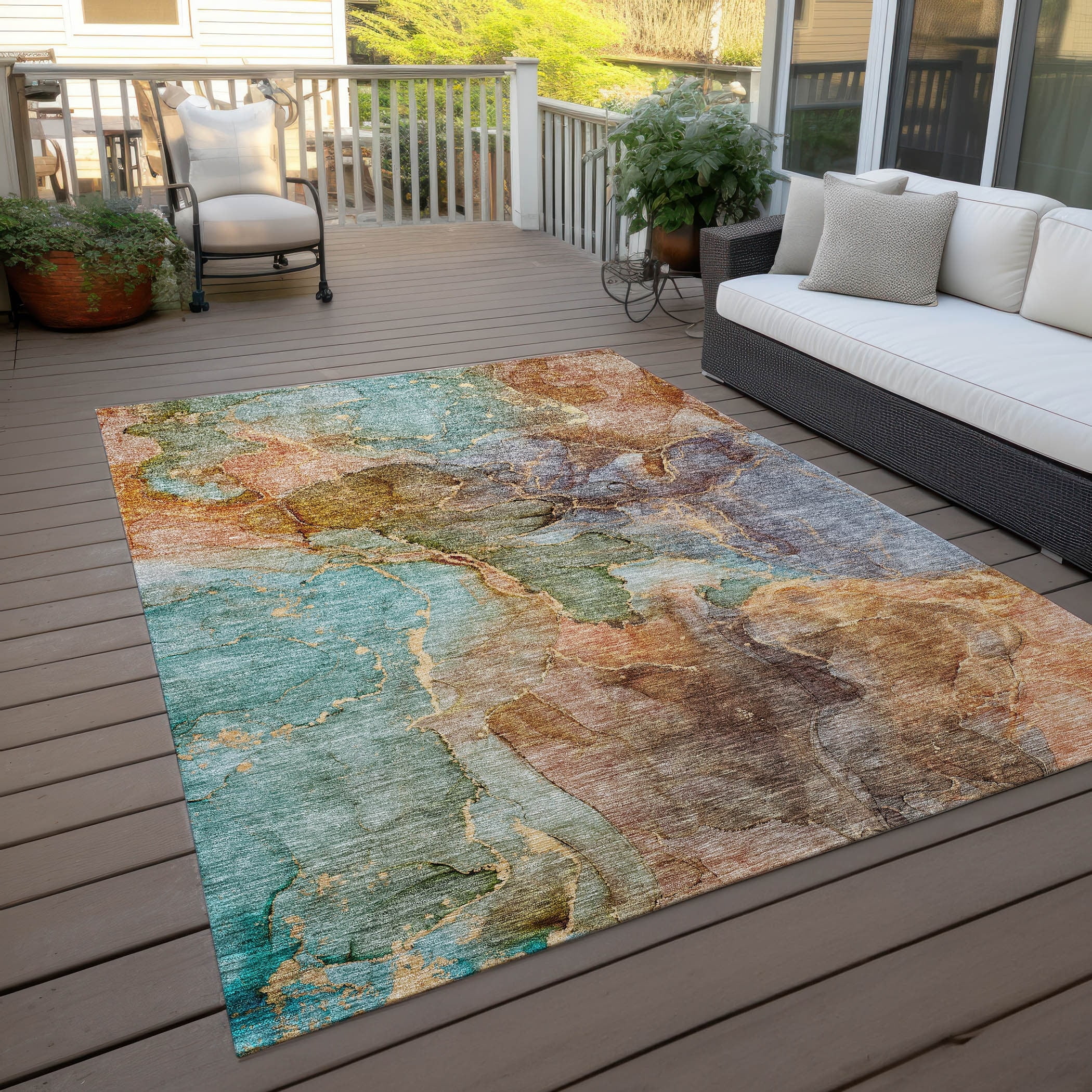 Addison Rugs Machine Washable Indoor/ Outdoor Chantille Abstract Modern Rug Coral - 2'6" x 3'10 ...