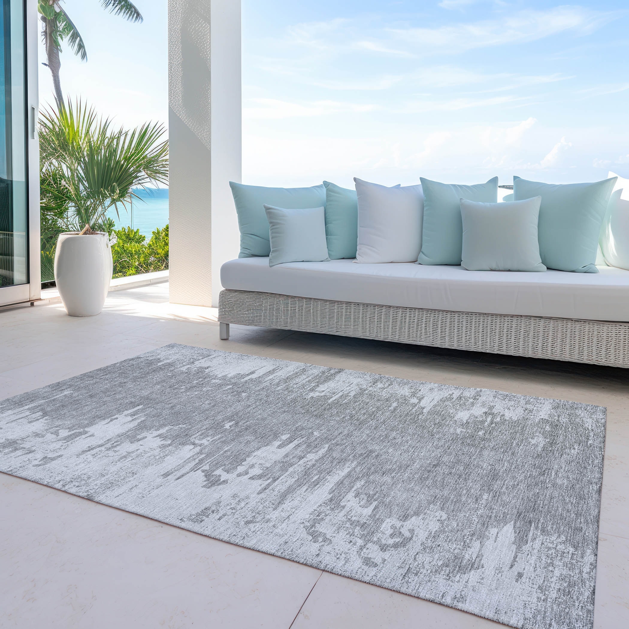 Addison Rugs Machine Washable Indoor/ Outdoor Chantille Abstract Ombre ...