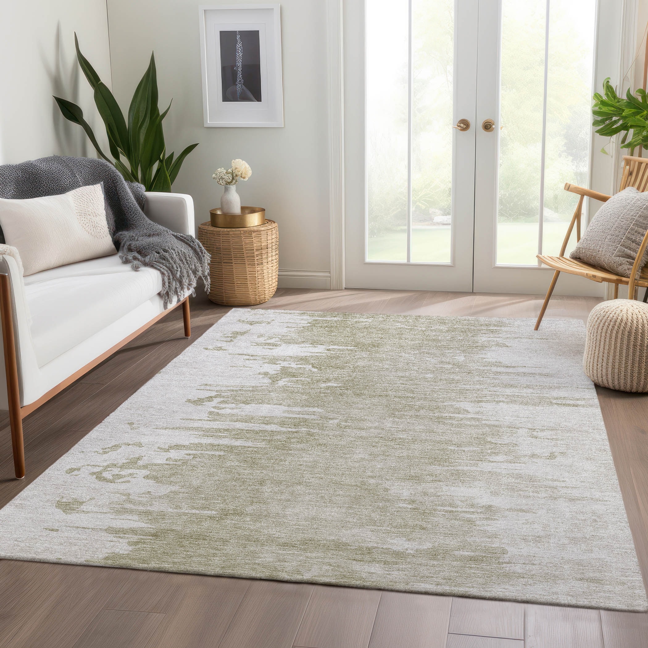 Addison Rugs Machine Washable Indoor/ Outdoor Chantille Abstract Ombre ...