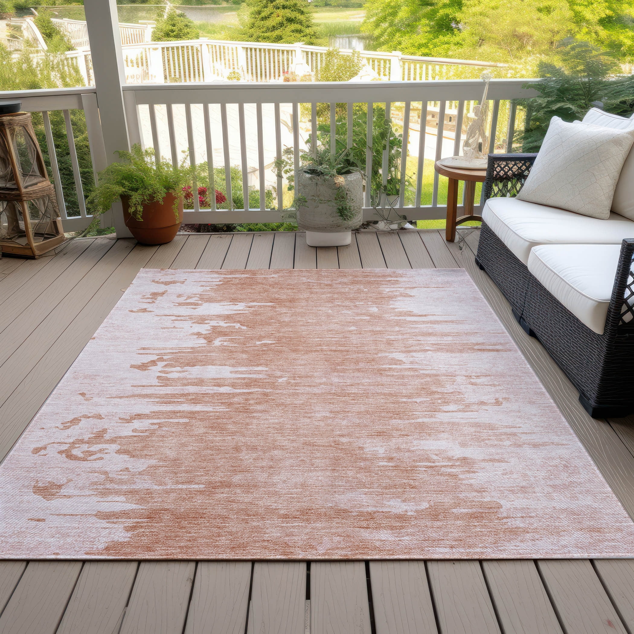 Addison Rugs Machine Washable Indoor/ Outdoor Chantille Abstract Ombre ...