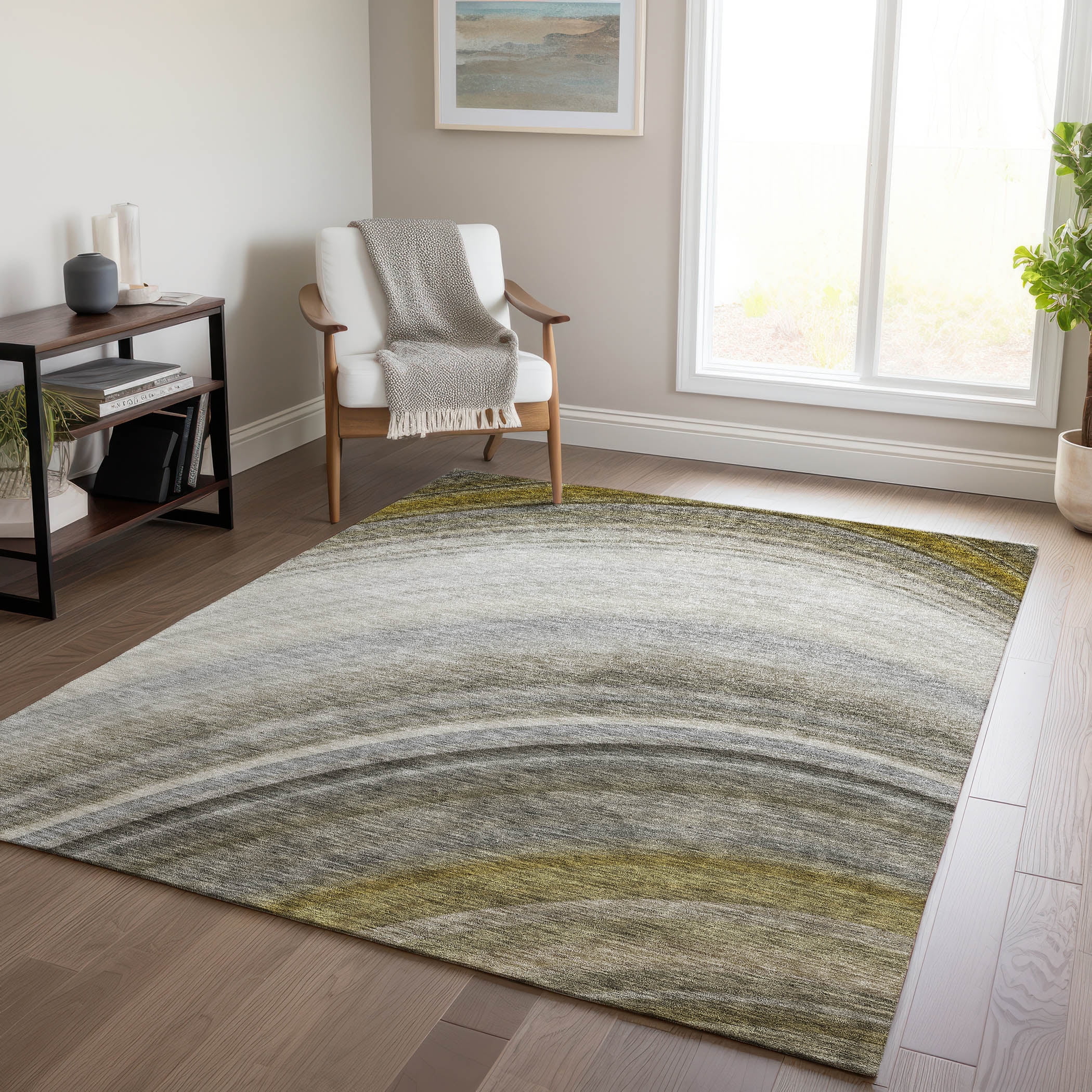 Addison Rugs Chantille Indoor/Outdoor Transitional Waves Taupe Washable ...