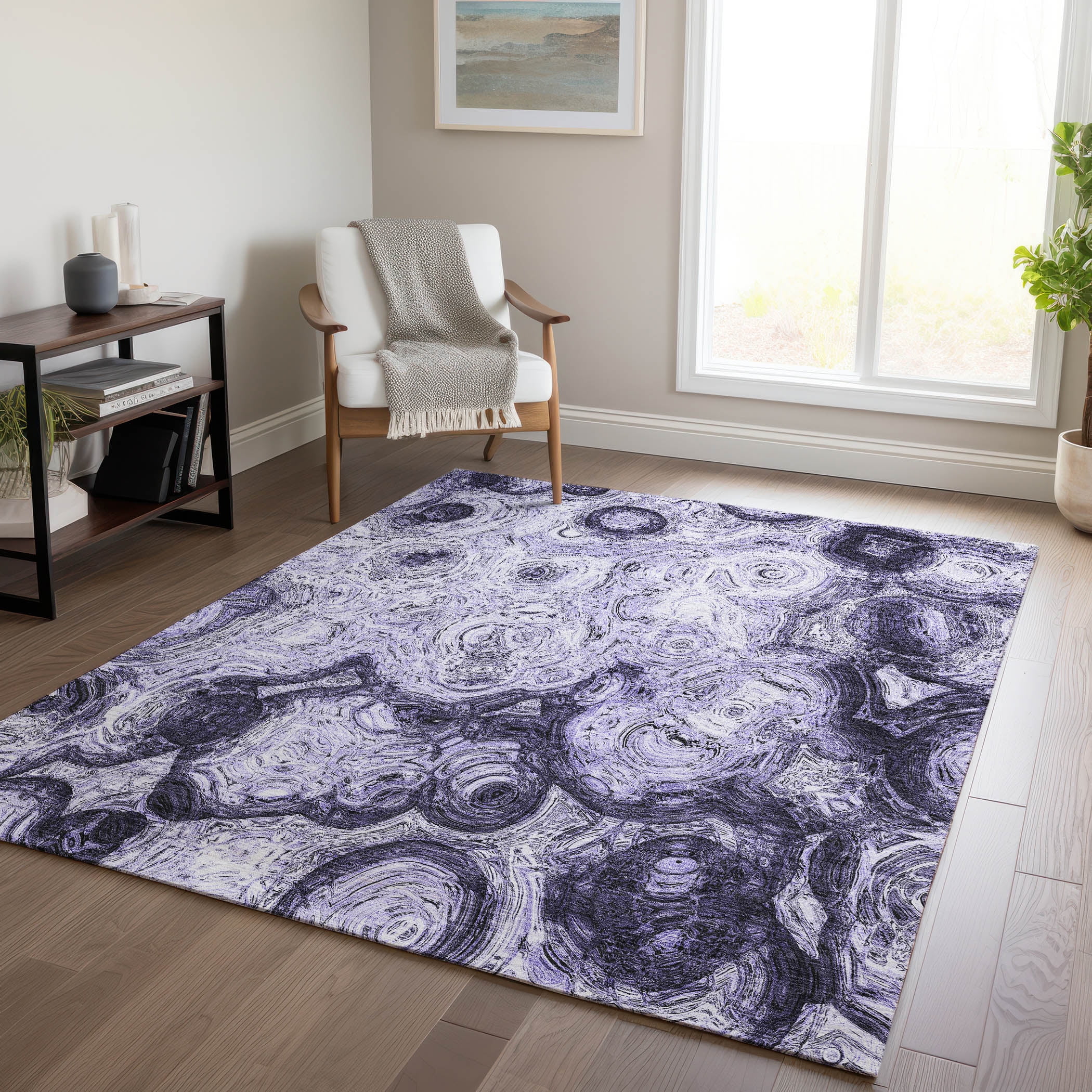 Addison Rugs Chantille Indoor/Outdoor Transitional Circles Purple ...