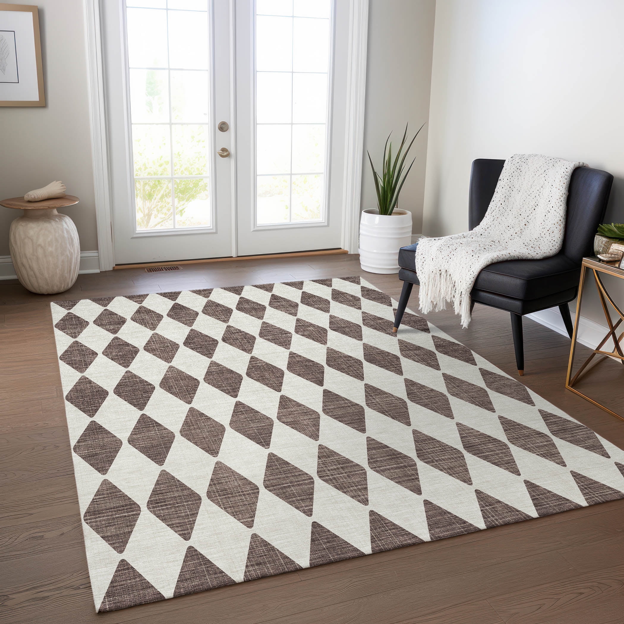 Addison Rugs Chantille Indoor/Outdoor Transitional Diamonds Brown ...