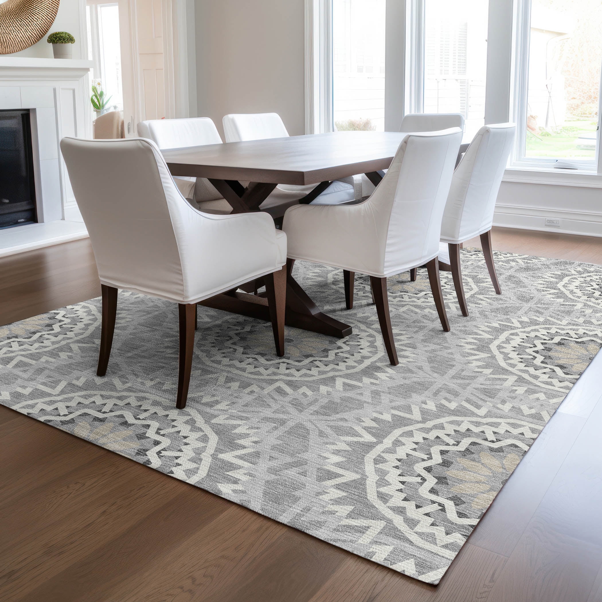 Addison Rugs Chantille Indoor/Outdoor Transitional Circles Gray ...