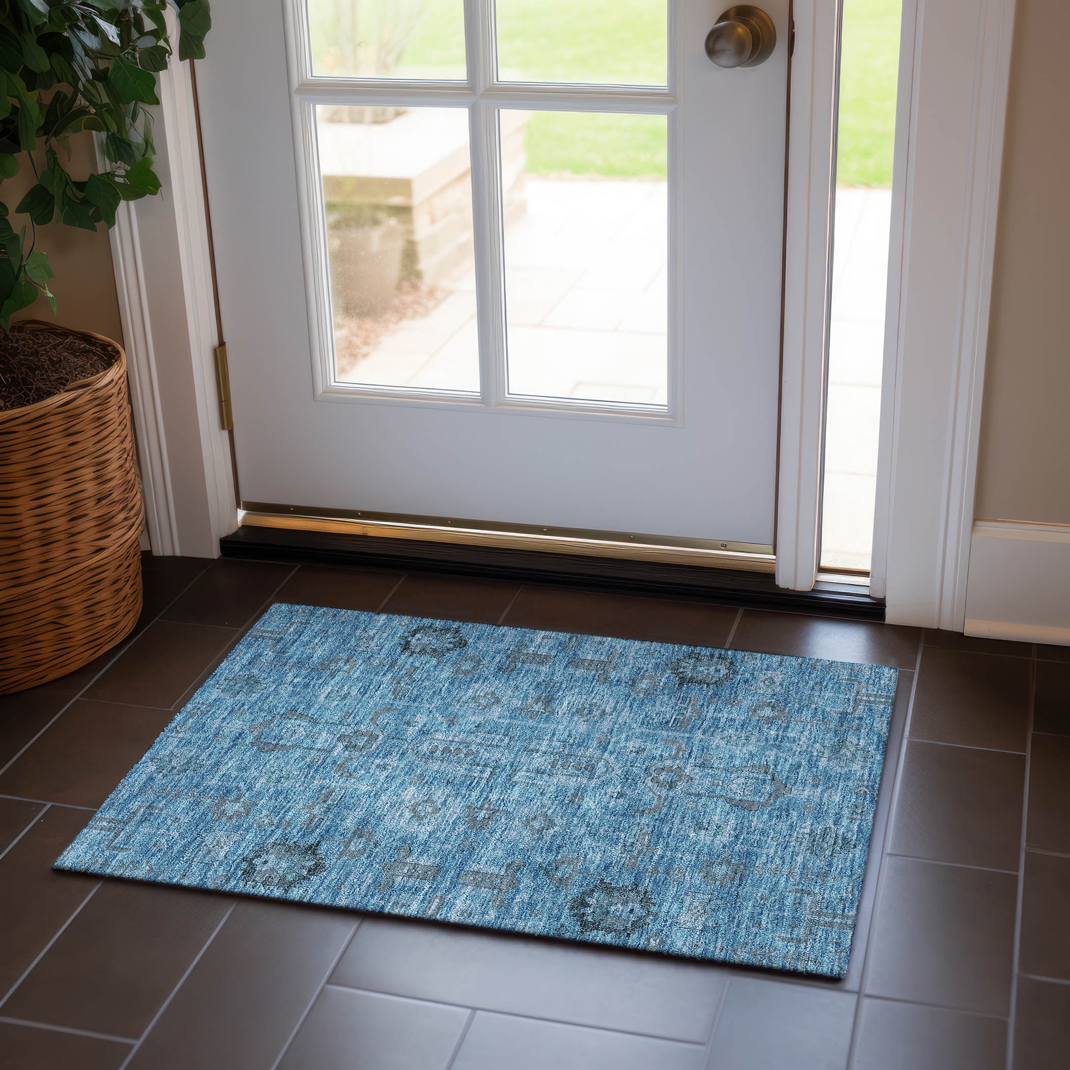 Addison Rugs Chantille Indoor/Outdoor Traditional Oriental Blue ...