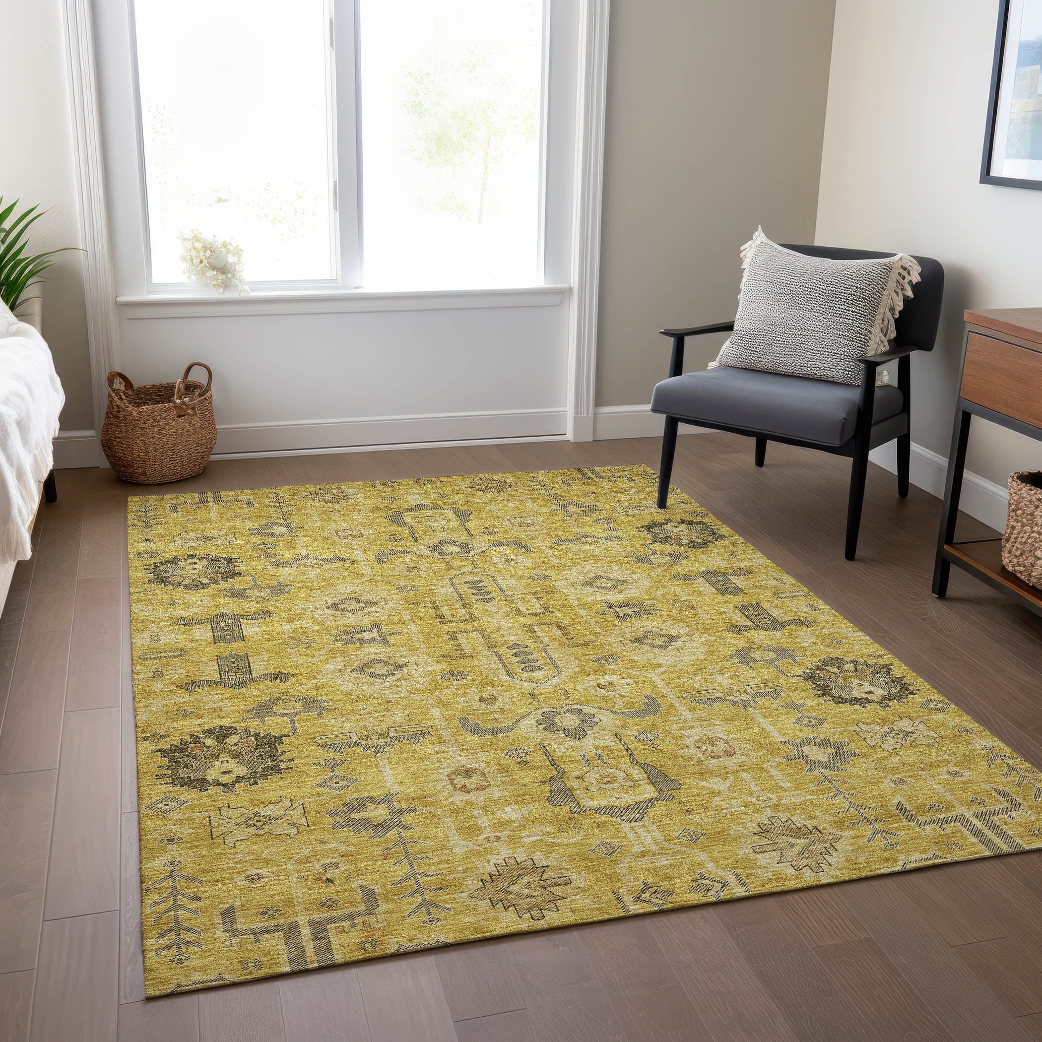 Addison Rugs Chantille Indoor/Outdoor Traditional Oriental Gold ...